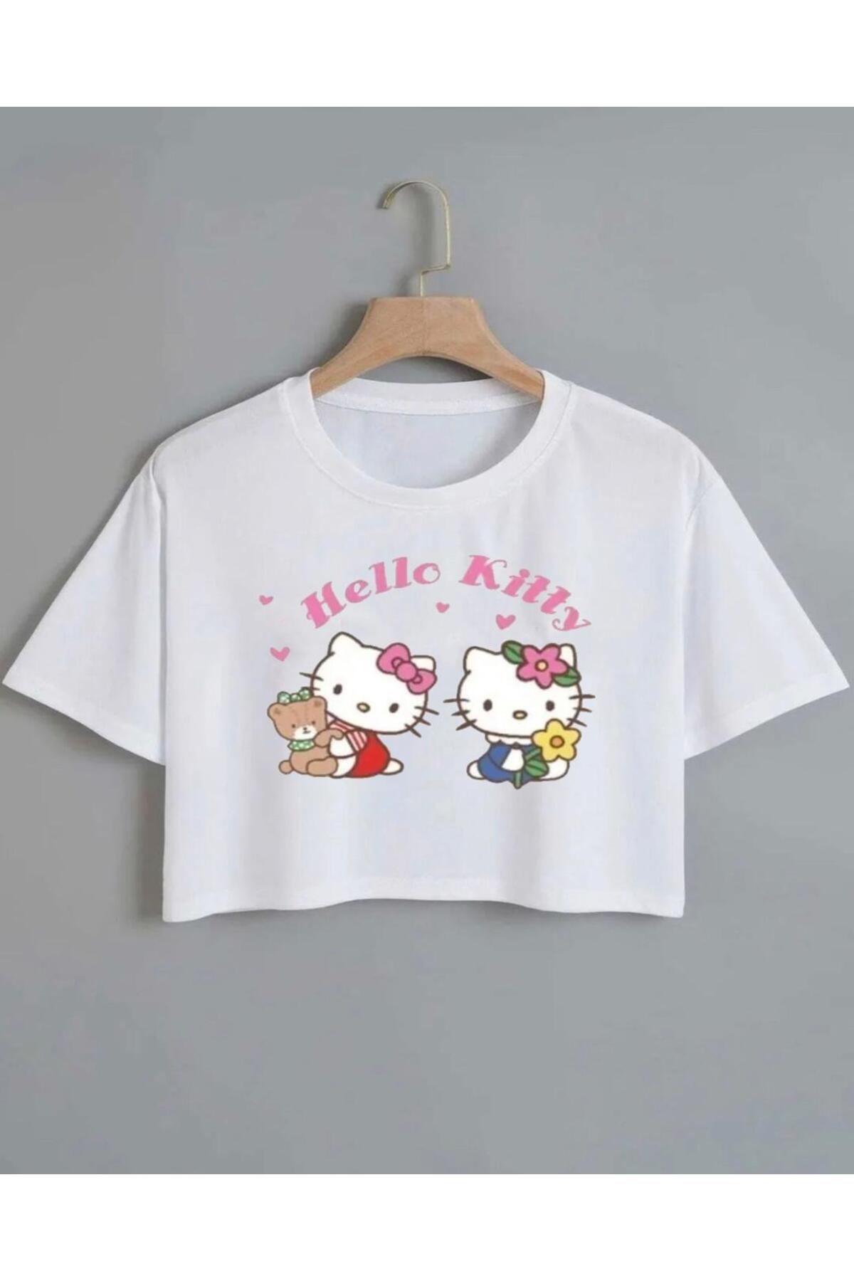 Renna Mood Kız Çocuk Çift Hello Kitty Baskılı Penye Crop Bluz Fiyatı ...