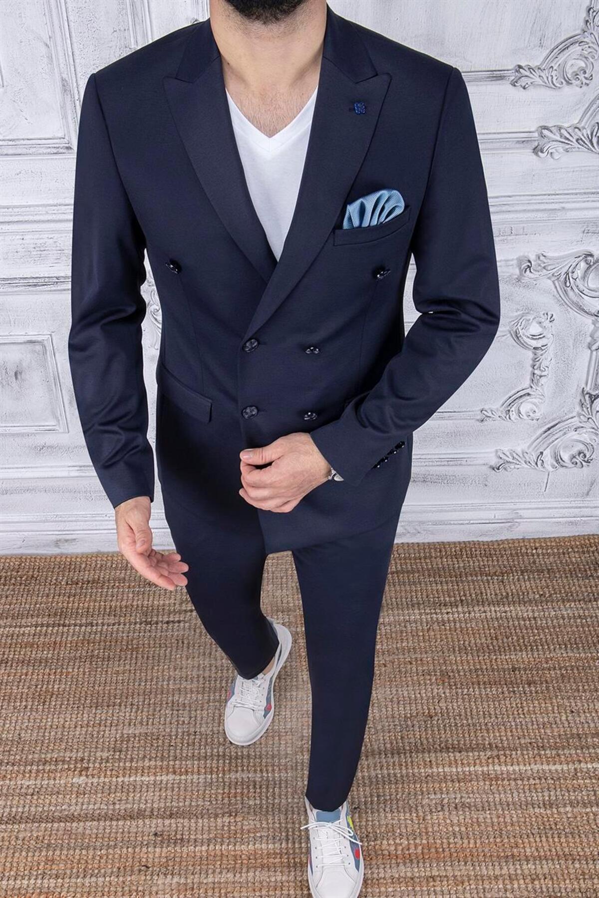 PR PACO ROMANO ART OF FASHİON Erkek Slim Fit Sivri Yaka Yarım Astar ...