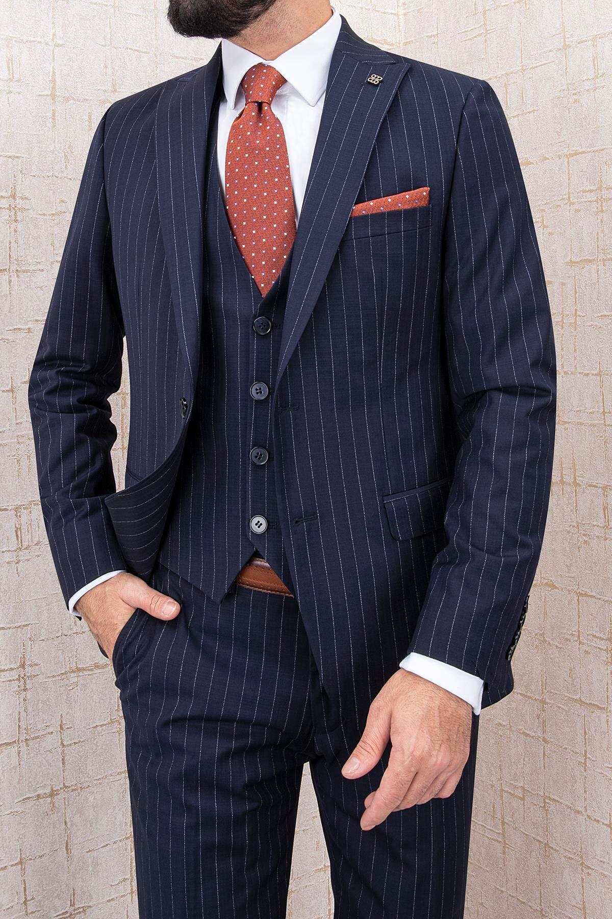 PR PACO ROMANO ART OF FASHİON ERKEK SLİM FİT SİVRİ YAKA AÇIK LACİVERT ...