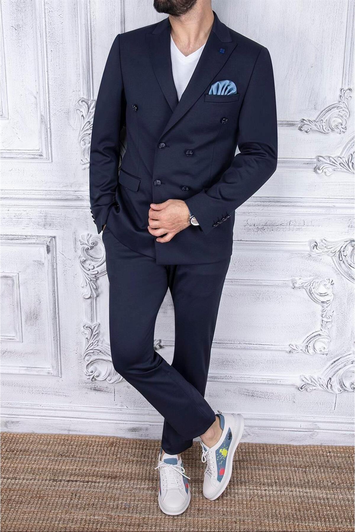 PR PACO ROMANO ART OF FASHİON Erkek Slim Fit Sivri Yaka Yarım Astar ...