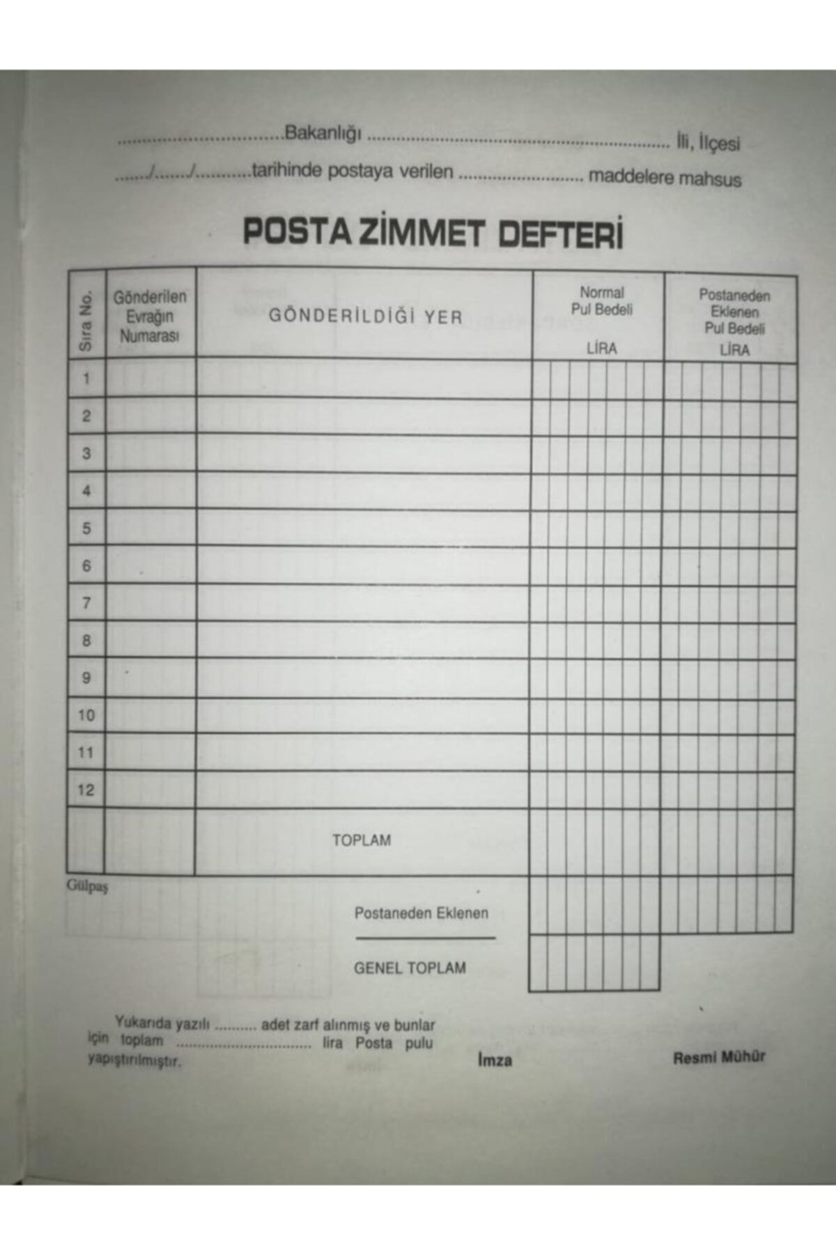 Gülpaş Posta Zimmet Defteri Fiyatı, Yorumları - Trendyol