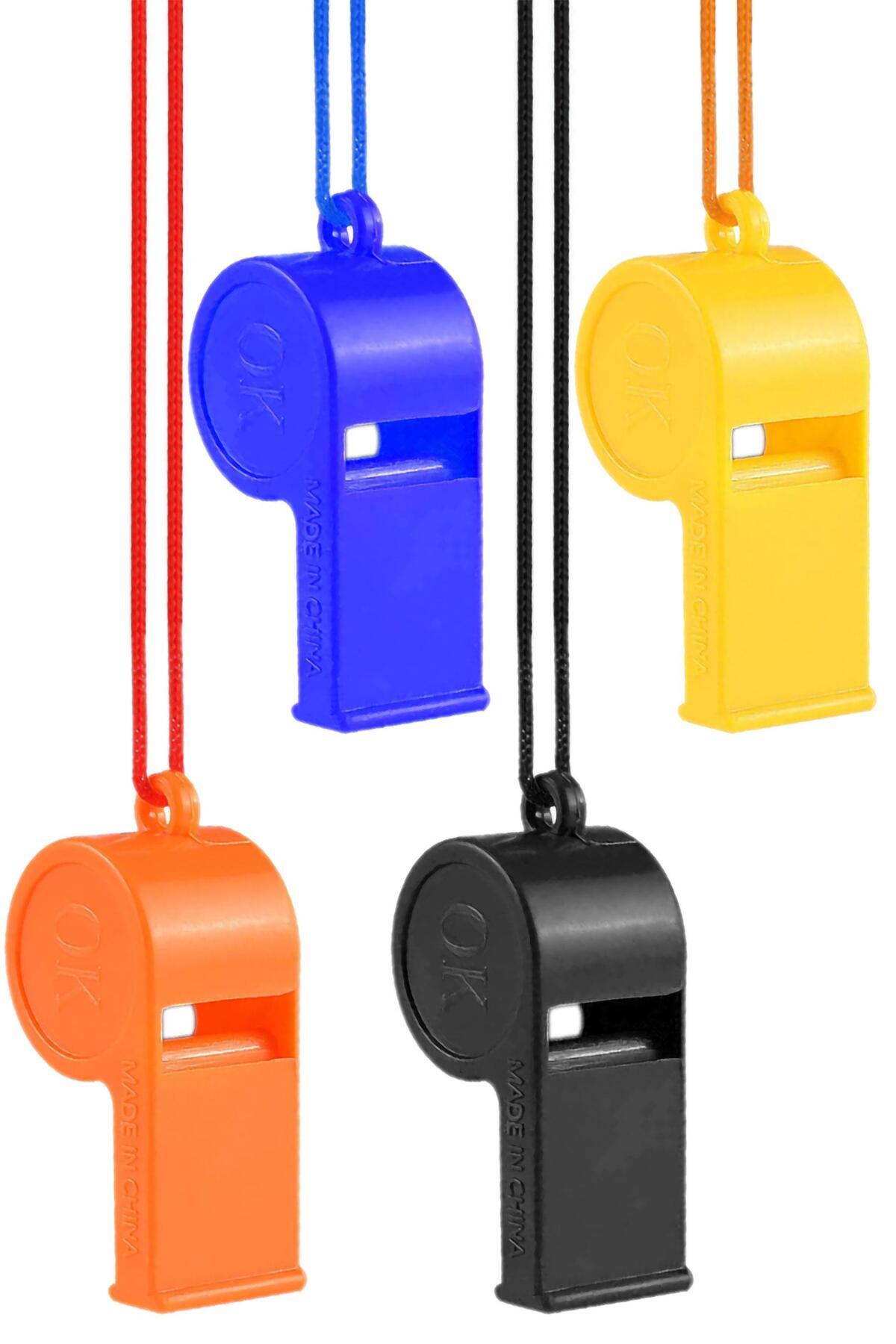 Telvesse 4'lü Plastik Maç Düdüğü Boyundan Askılı İpli Hakem Düdüğü ...