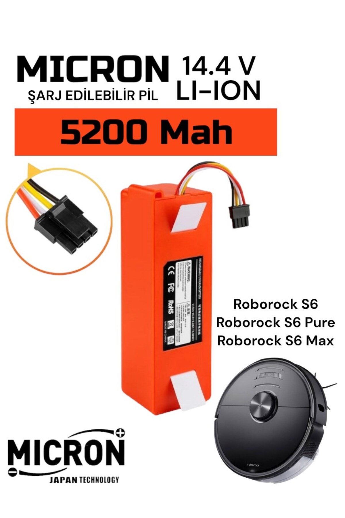 Micron Roborock S6 , S6 Pure Batarya Kutulu 5200mah Pil Akıllı Robot ...