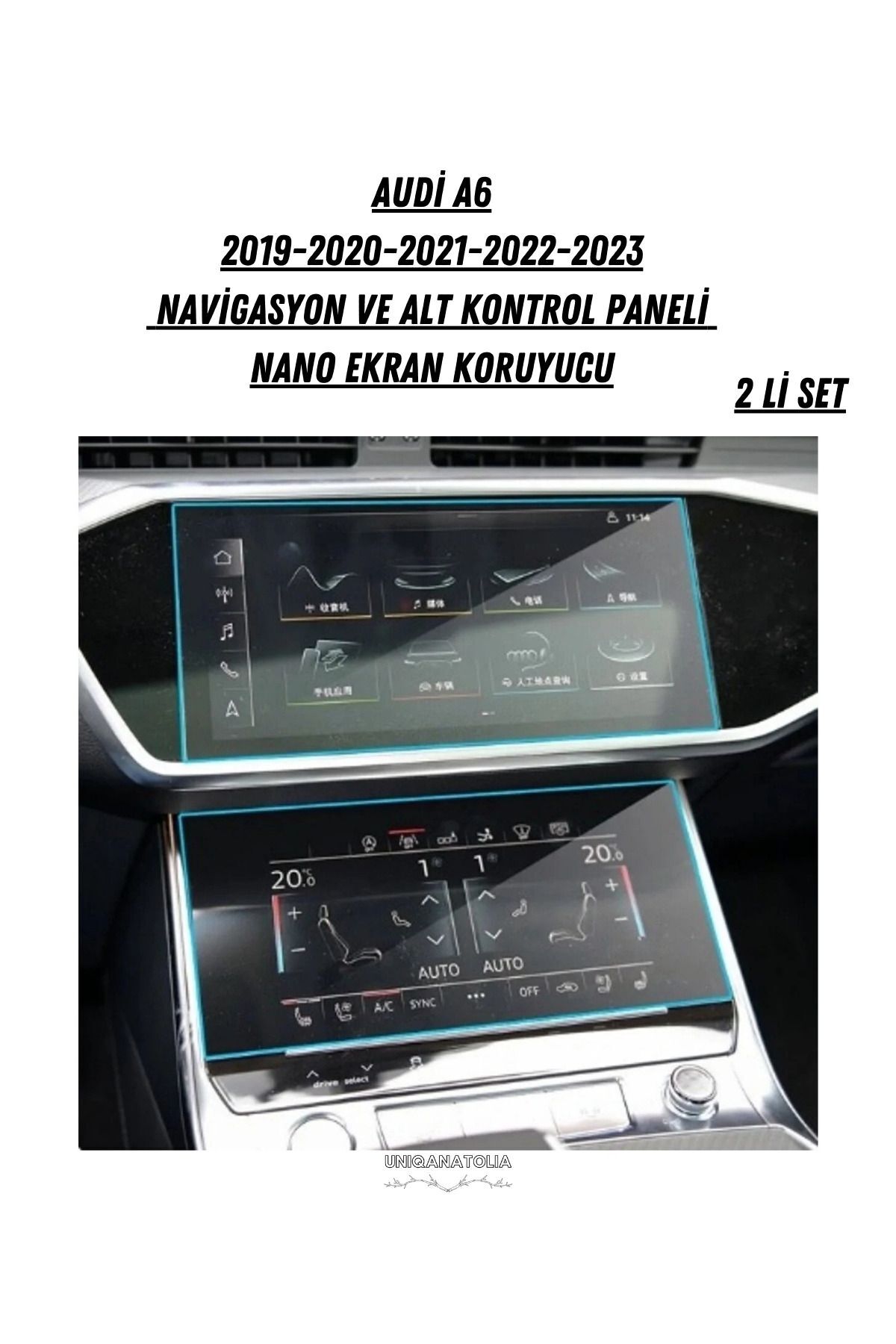 UniqAnatolia Audi A6 Navigasyon ve Alt Kontrol Paneli Nano Ekran ...
