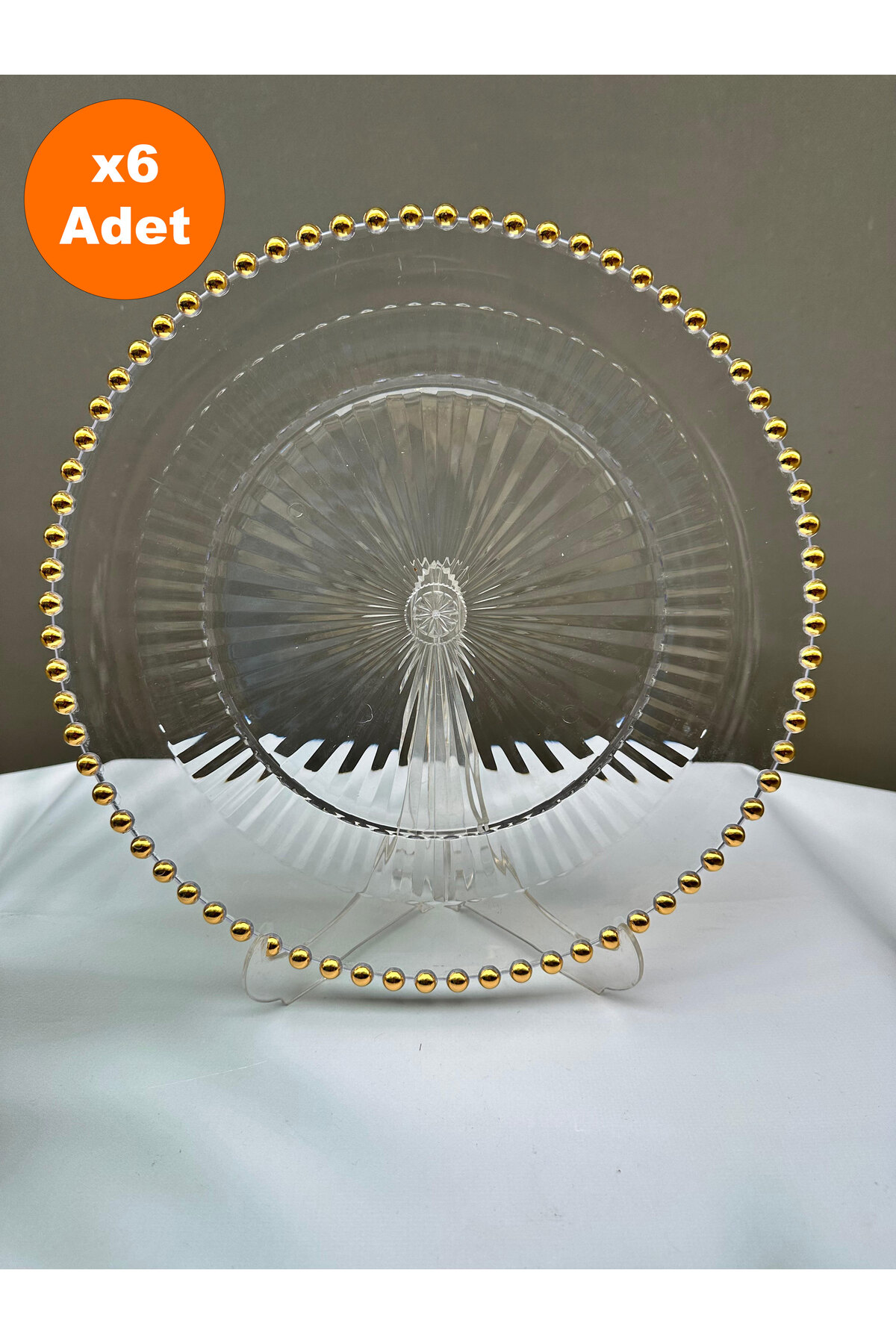 TR Turan Collection İNCİ 6'lı Supla Seti Gold Renk, Lüks Sert Plastik ...