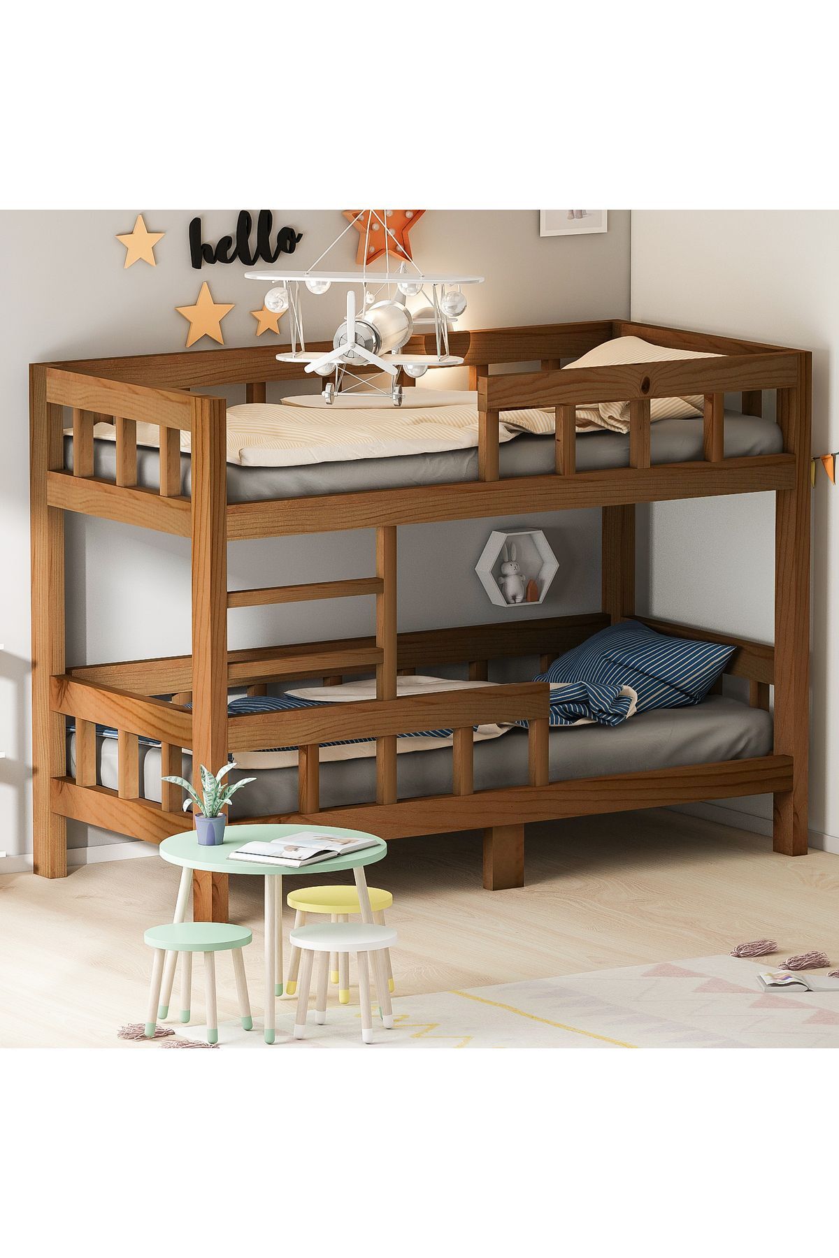 GİVAYO WOOD'S STEFANİ MONTESSORİ YATAK RANZA DOĞAL CEVİZ 90*190 ...