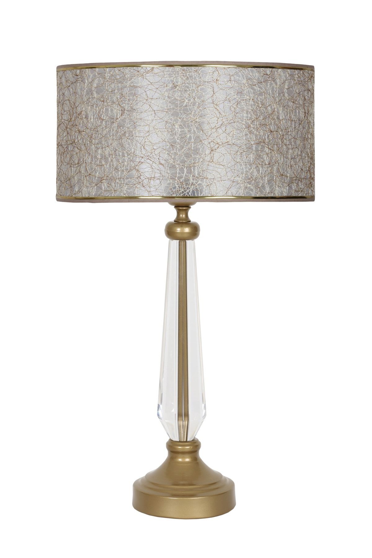 Vinner Gard Statik Eskitme Dikey Kristal Abajur - Gold Şeritli Sarı ...