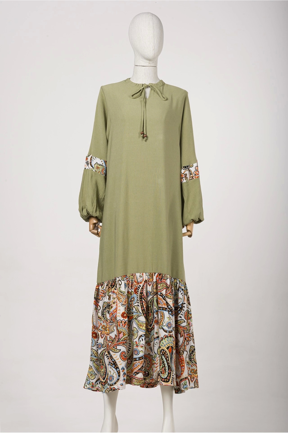 Invee İNVEE 6763 Yeşil Keten Elbise Fiyatı, Yorumları - Trendyol