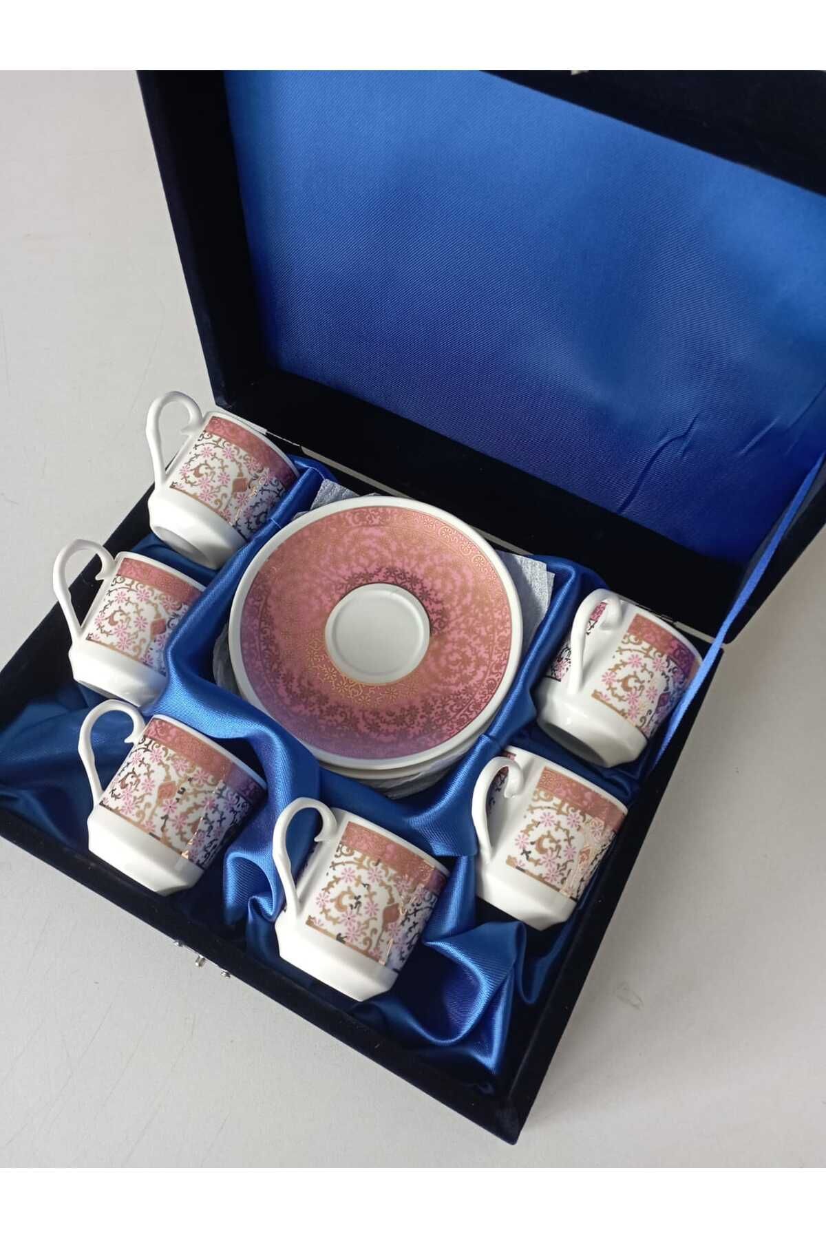 Nihal Süeda Kadife Kutulu Altın Yaldızlı Özel Desen Altılı Porselen ... Nihal Süeda Kadife Kutulu Altın Yaldızlı Özel Desen Altılı Porselen ...