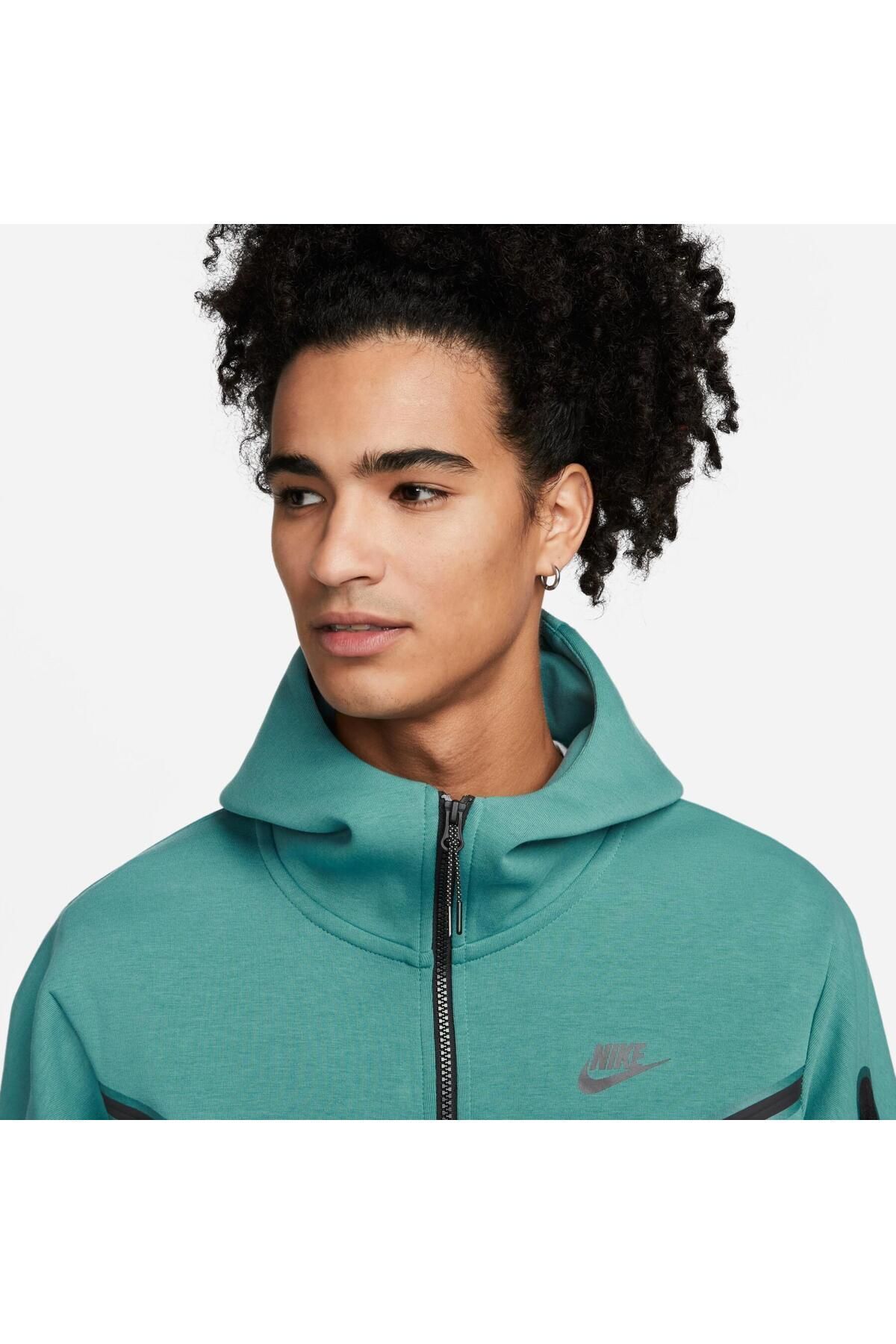 Nike Sportswear Tech Fleece Tam Fermuarlı Kapüşonlu Üst Mineral Teal ...