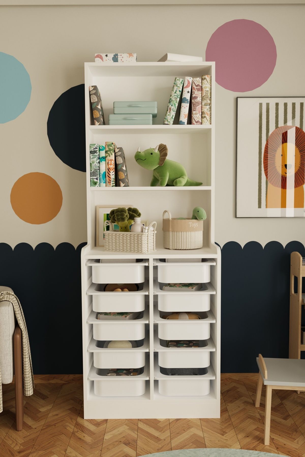 Remaks Lisano 10 Sepet Çok Amaçlı Oyuncak Dolabı Beyaz Fiyatı ...