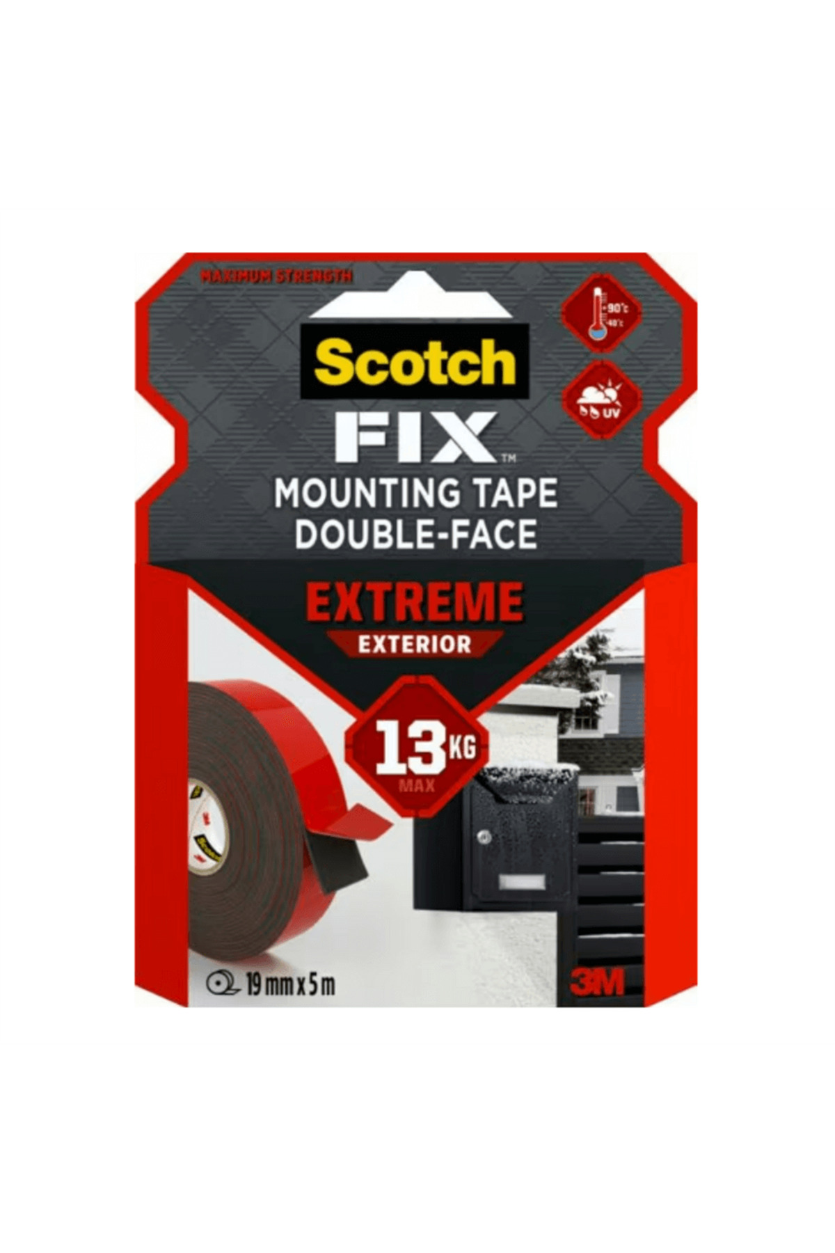 3M ™ Scotch-fix™ Extreme Dış Mekan Montaj Bandı, Max 13 Kg (19MM X 5M ...