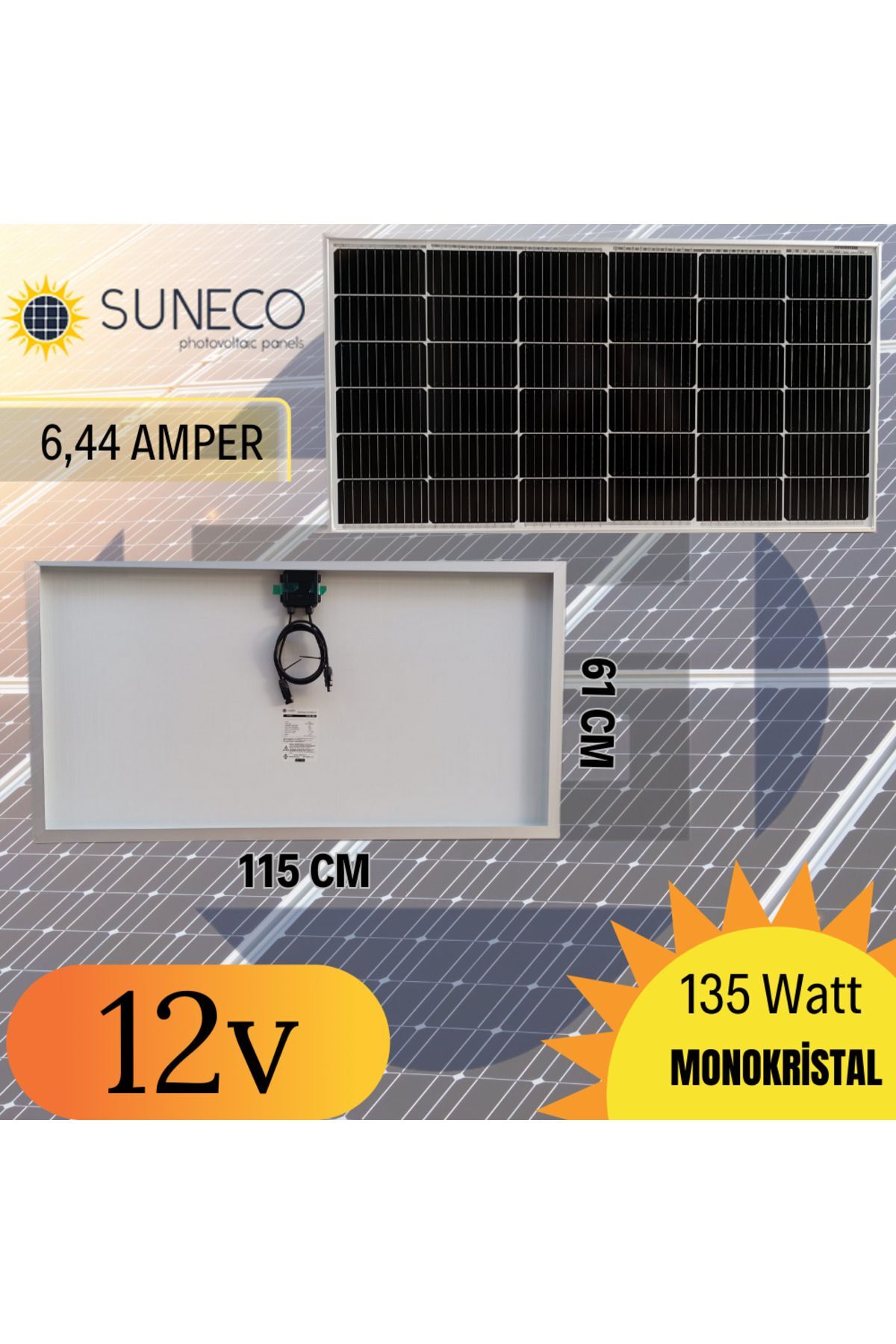 Suneco 135w 150w Half-cut Watt Monokristal Solar Güneş Paneli A Sınıf 12volt Fiyatı, Yorumları ...