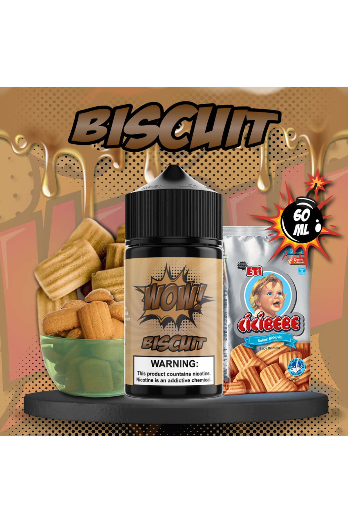 WOW !Likit Biscuit 60 ML 3 mg Merck 70vg / 30 pg / 3 mg Fiyatı ...
