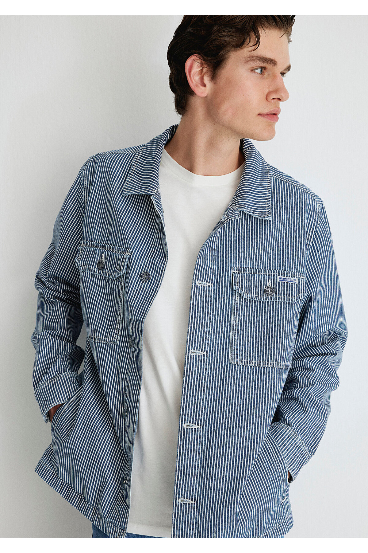 Mavi Kevin Premium Blue Marin Çizgili Jean Gömlek Regular Fit / Normal ...