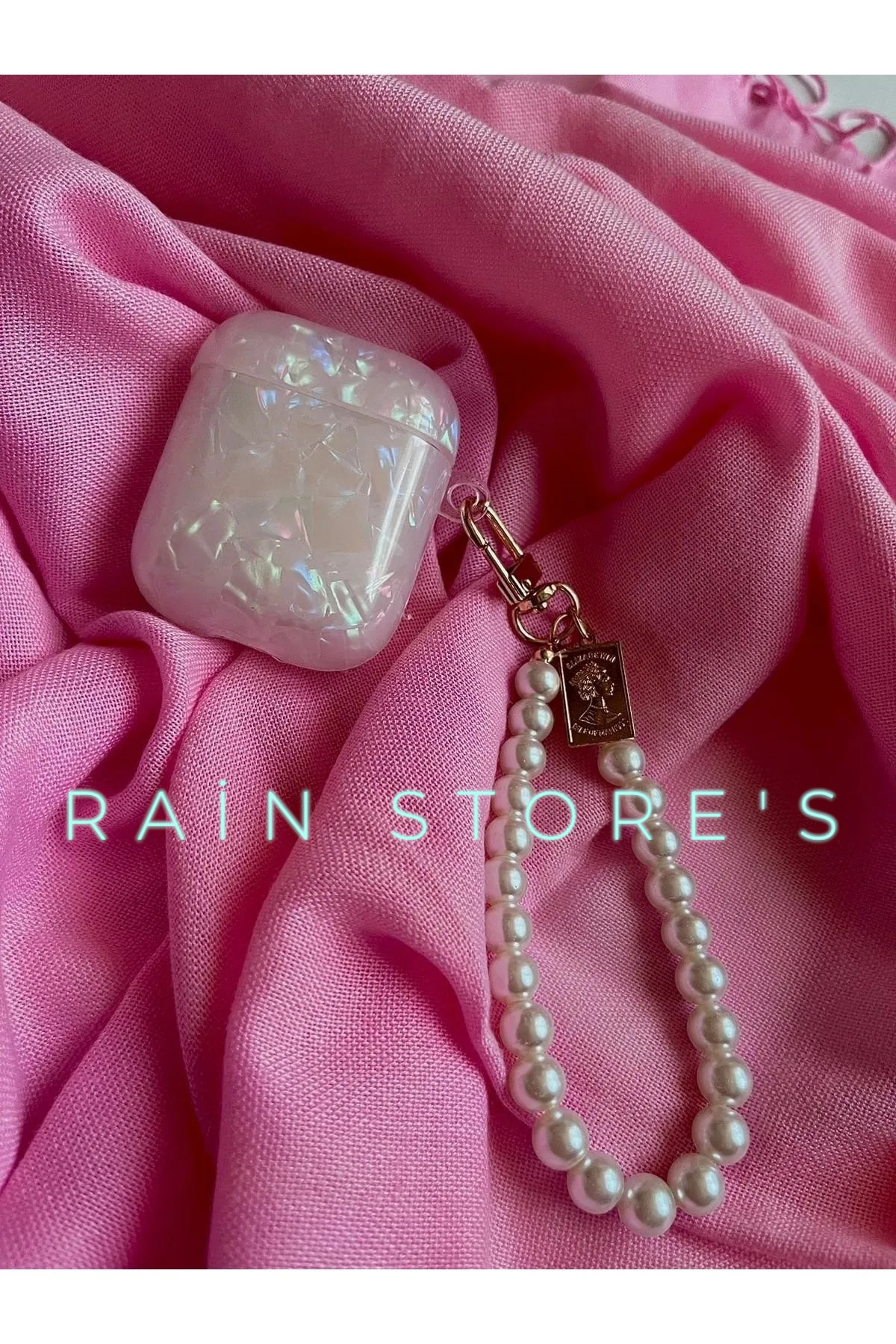 Rain Stores Airpods 1. Ve 2.nesil Uyumlu Kristal Mermer Desenli Ekru ...