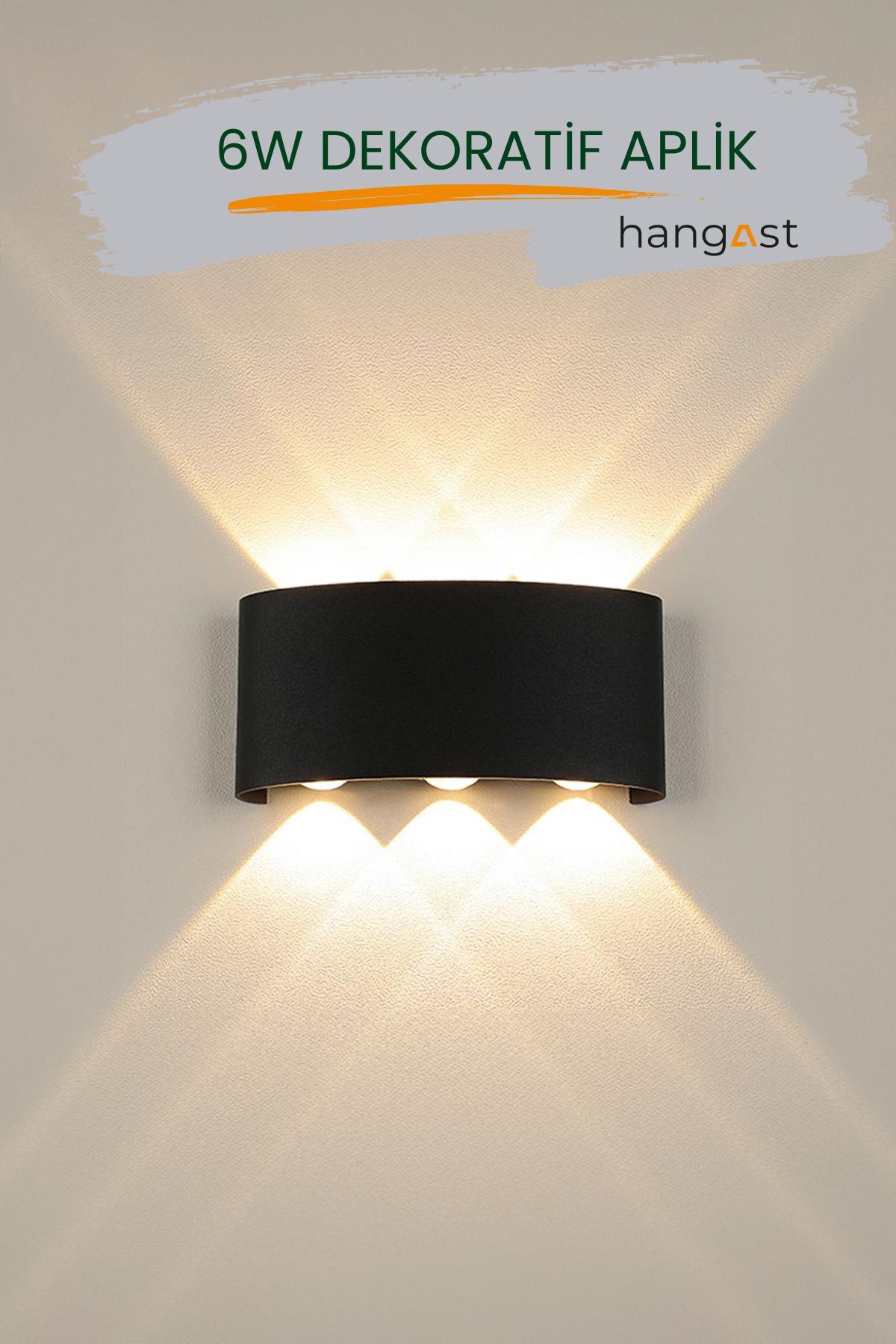HANGAST He-001 Dekoratif Çift Yönlü Iç Dış Mekan Duvar Aydınlatma Led ...