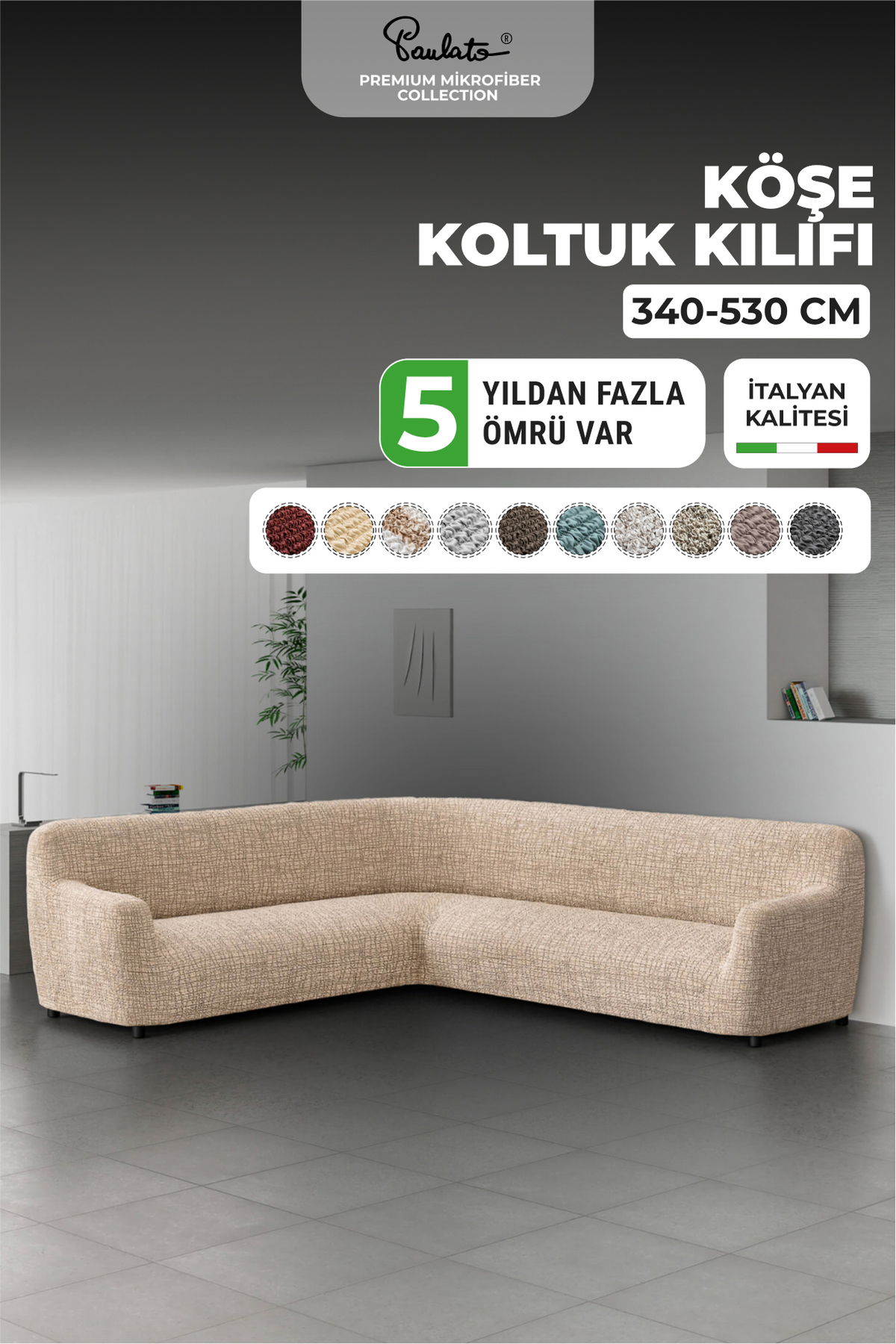 Paulato Lastikli Esnek Ve Yıkanabilir L Köşe Koltuk Örtüsü Çekyat ...