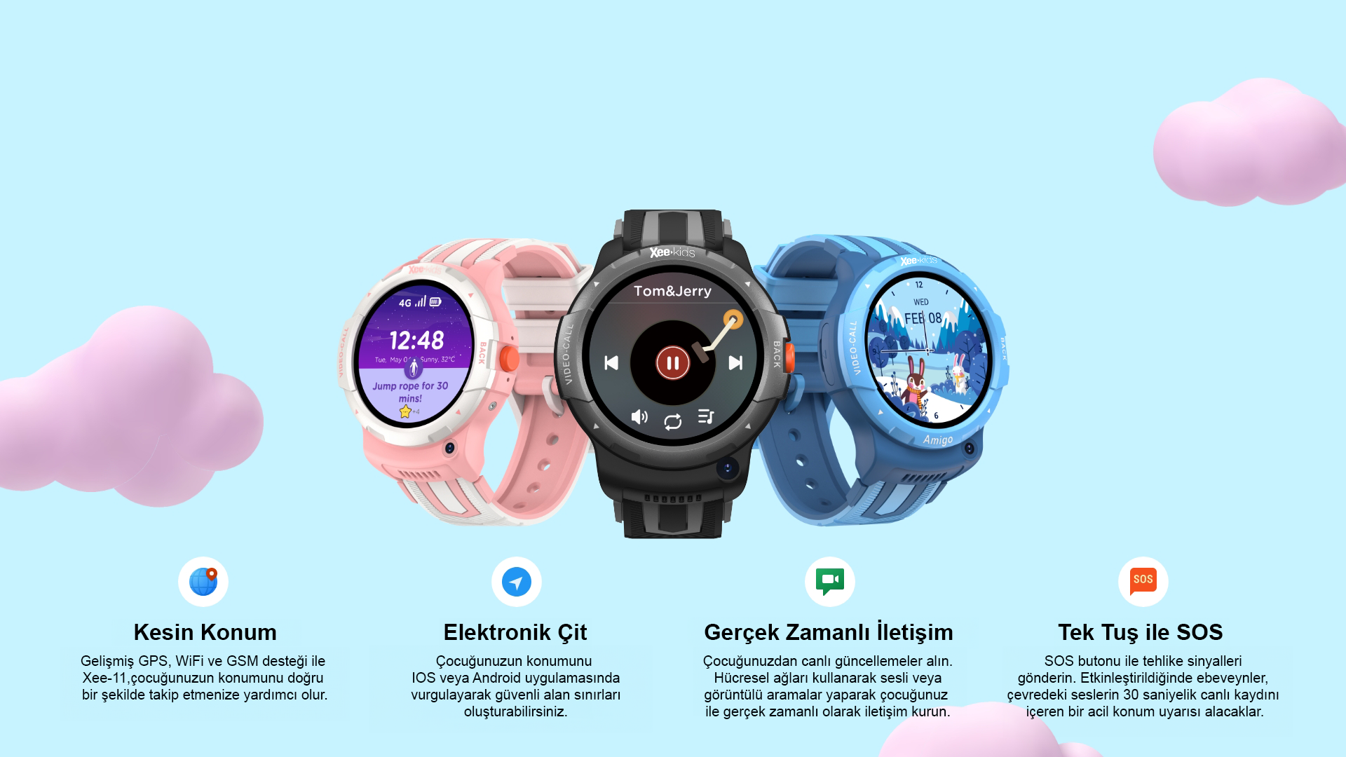 Xee Kids -11 SIM Kartlı Konum Takipli Görüntülü Konuşmalı Akıllı Çocuk ...