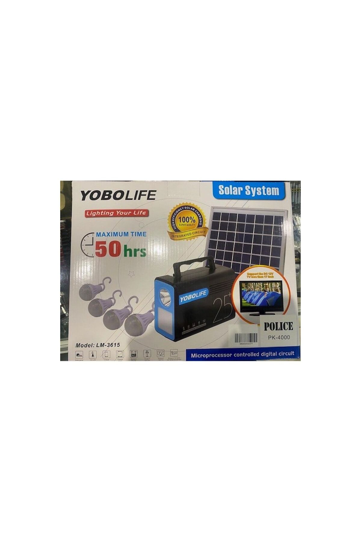 POLICE Pk-4000 Solar Enerjili Işıldak 4 Adet Led Ampül Lityum Pil ...
