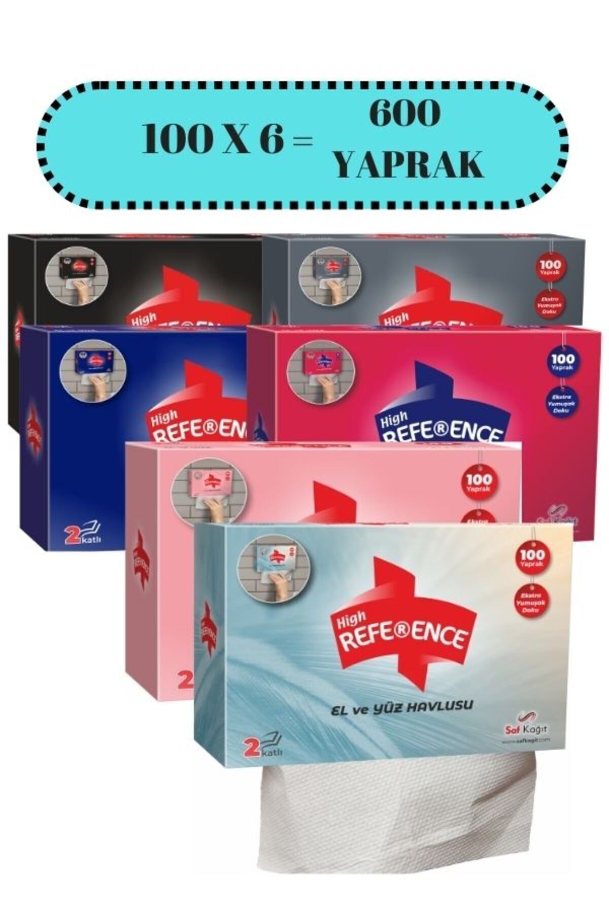 HİGH REFERENCE REFERENCE EL ve YÜZ HAVLUSU 2 KATLI 6X100 600 YAPRAK ...