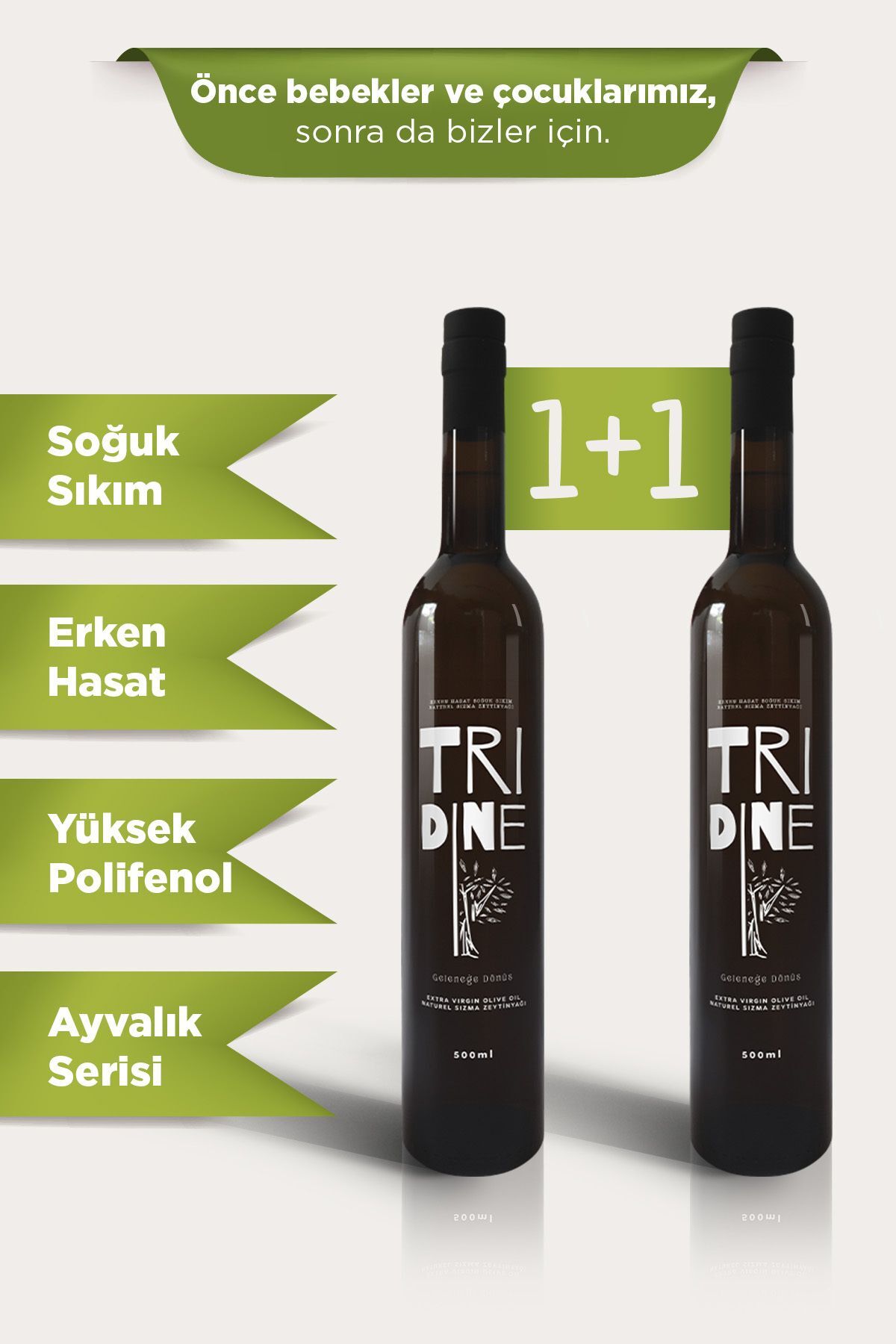 Tridine Premium Natürel Sızma Zeytinyağı - Ayvalık Serisi - 500 ml ...