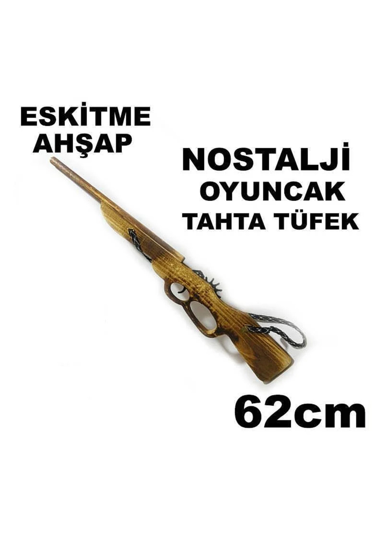 abnturk YILIN ANTİKA OYUNCAĞI PAKET LASTİĞİ FIRLATAN ESKİTME AHŞAP 62cm NOSTALJİK OYUNCAK TAHTA ...