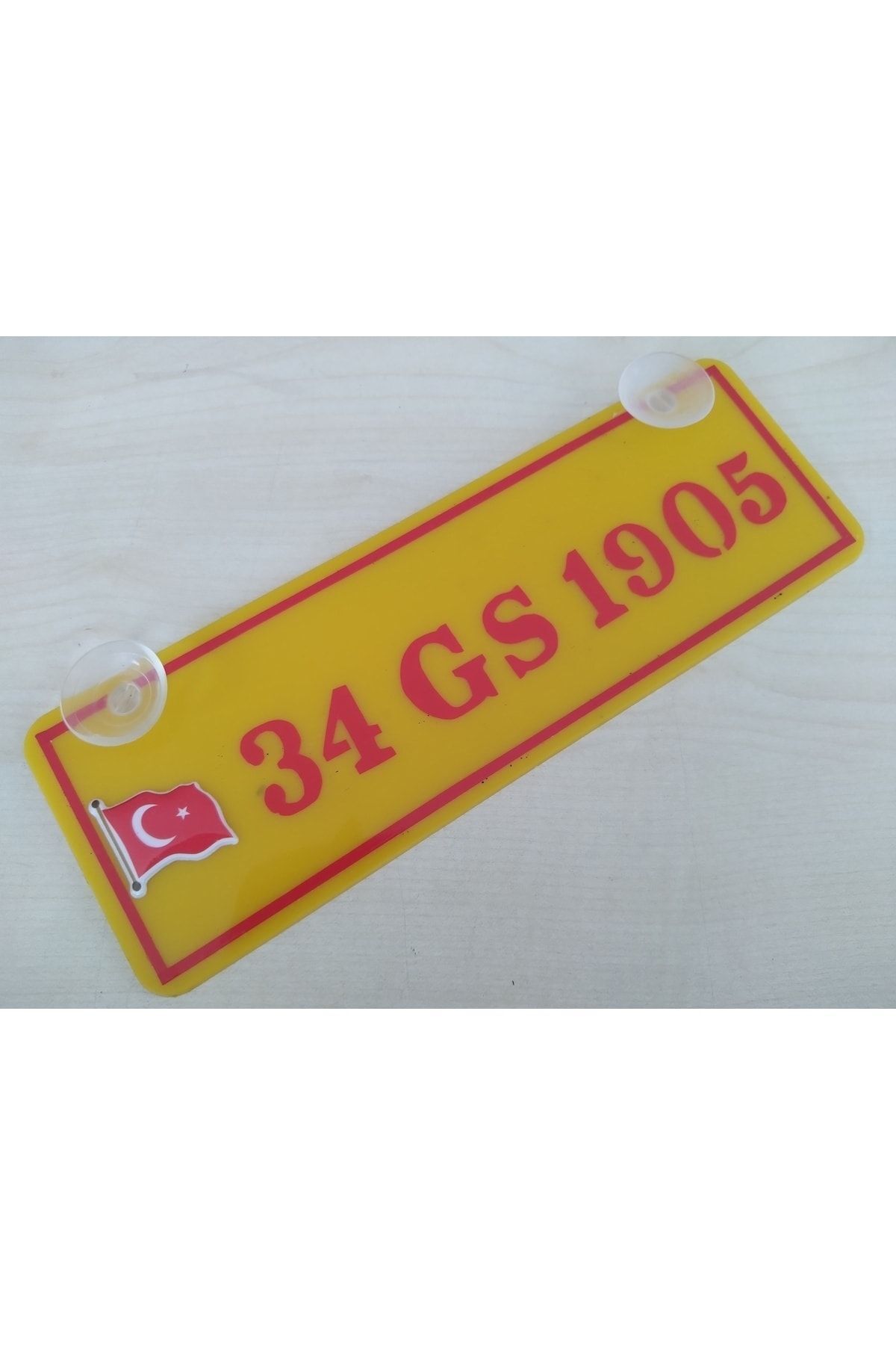 DNZSM Sarı Dekor Plaka - 34 Gs 1905 Kişiye Özel (22X7,5CM) Vantuzlu ...