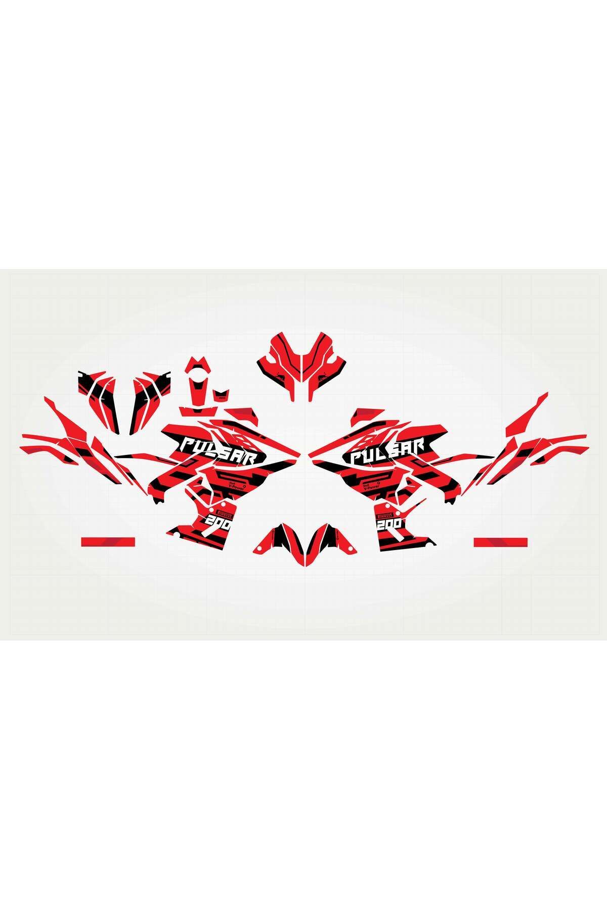 Run Grafik Shop BAJAJ PULSAR RS200 KIRMIZI STİCKER SET - Fiyatı, Yorumları