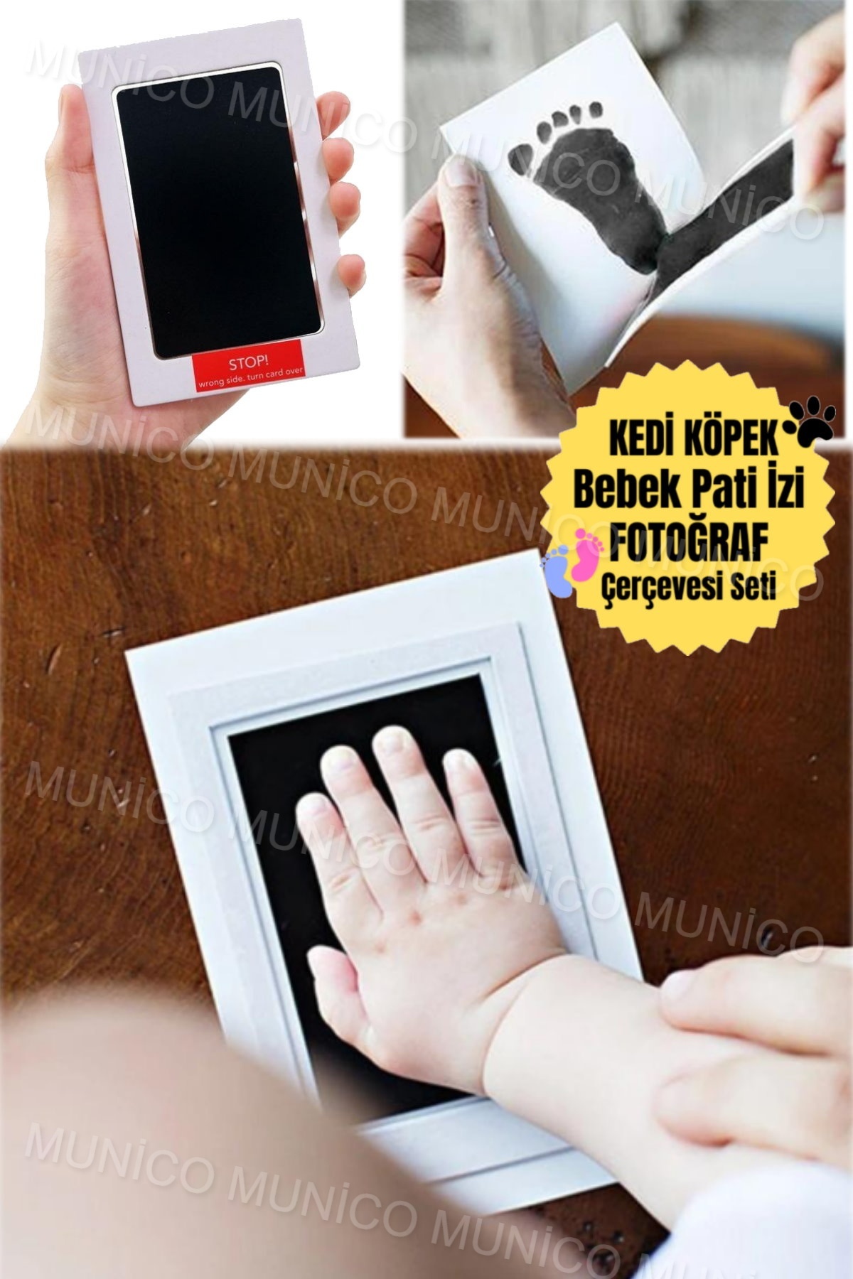 Munico Yenidoğan Bebek DIY El Ve Ayak Izi Kiti Mürekkep Pedleri ...
