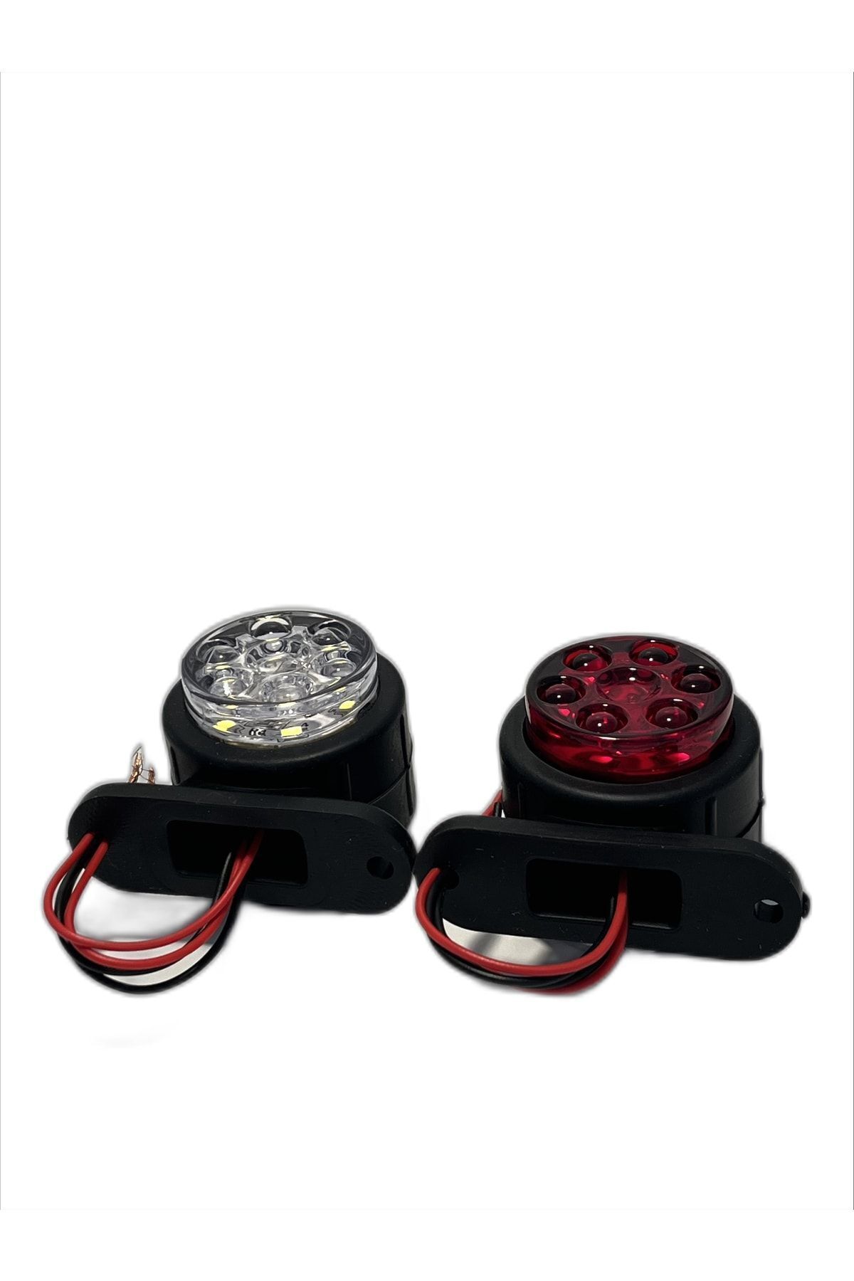 AHMET OTOMOTİV Mercekli Mini Takoz 12 Ledli Kırmızı-beyaz 12v-24v ...