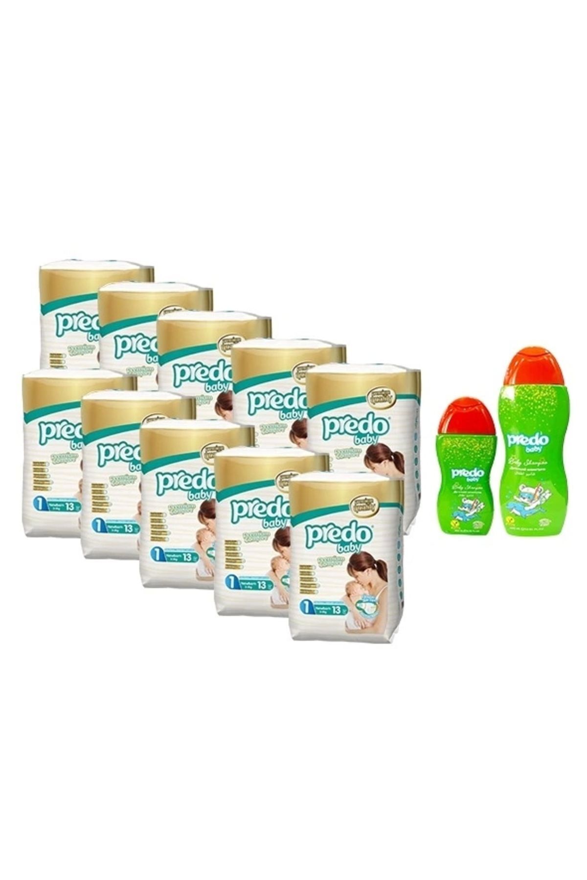 PREDO STANDART 1 NUMARA ÇOCUK BEZİ 13 LÜ 10 PAKET + PREDO BEBE ŞAMPUAN ...