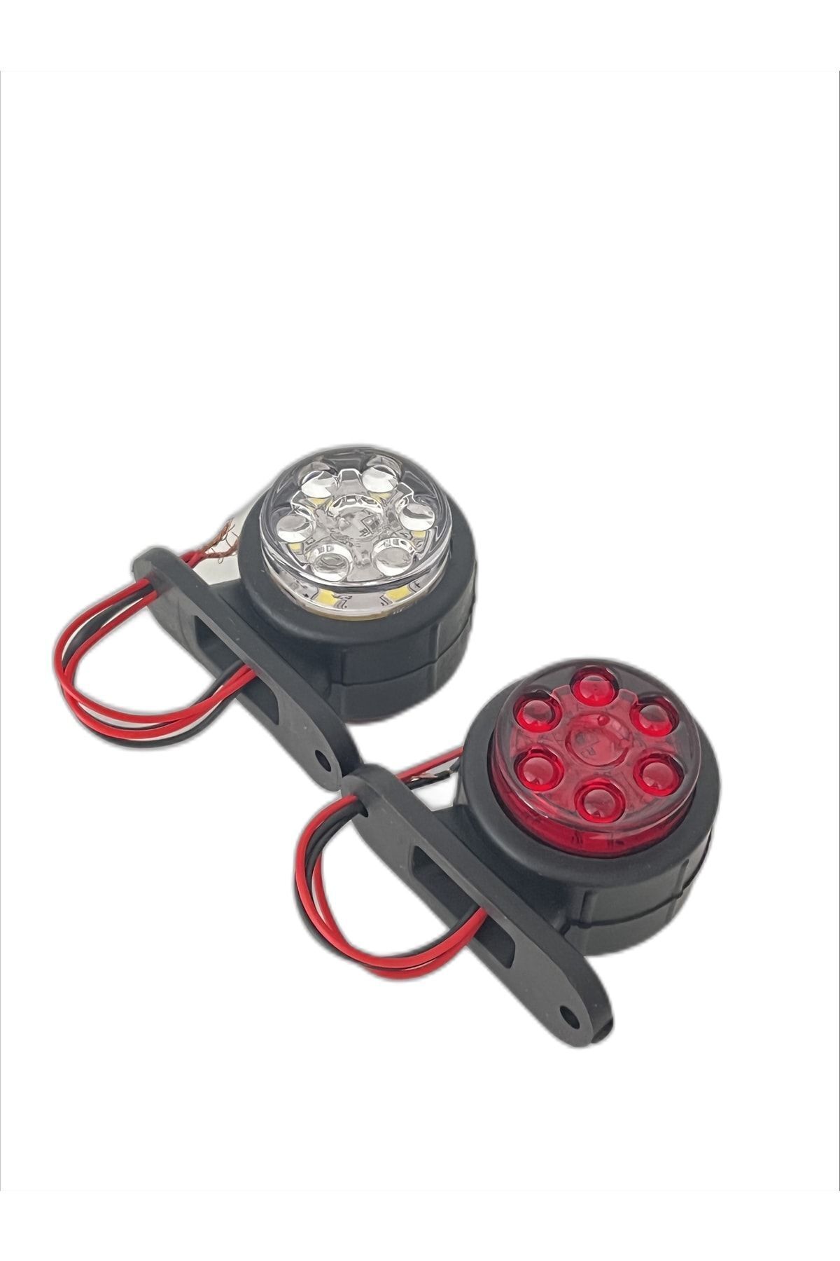 AHMET OTOMOTİV Mercekli Mini Takoz 12 Ledli Kırmızı-beyaz 12v-24v ...