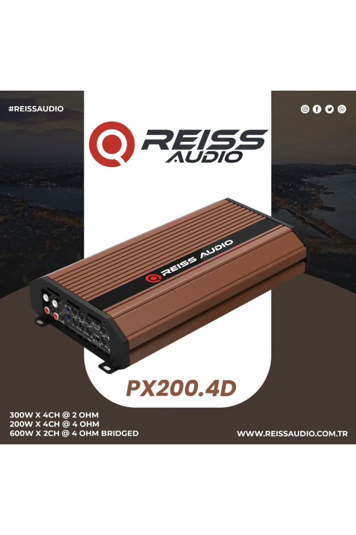 Genel Markalar RS-PX200.4D 4KANAL PROFESYONEL OTO AMFİ ANFİ 2 OHM 300W X 4CH-4 OHM 200W X 4CH ...