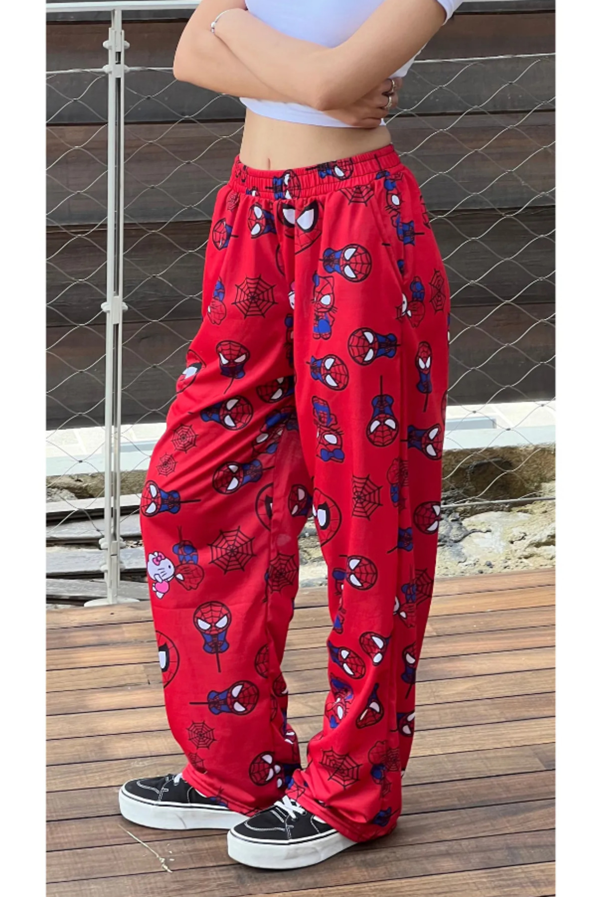 BROOD's Spider-Man & Hello Kitty Detail Unisex Bol Eşofman Altı Fiyatı ...