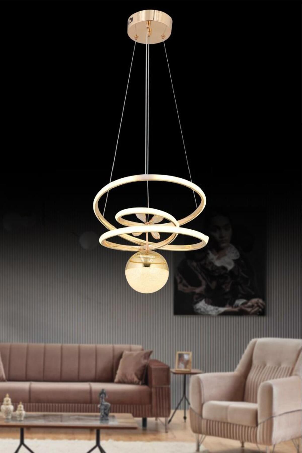 İstanbul Avize Keaos Gold 3 Renk Ledli Kristal Taşlı Lüx Modern Led Avize Fiyatı, Yorumları ...