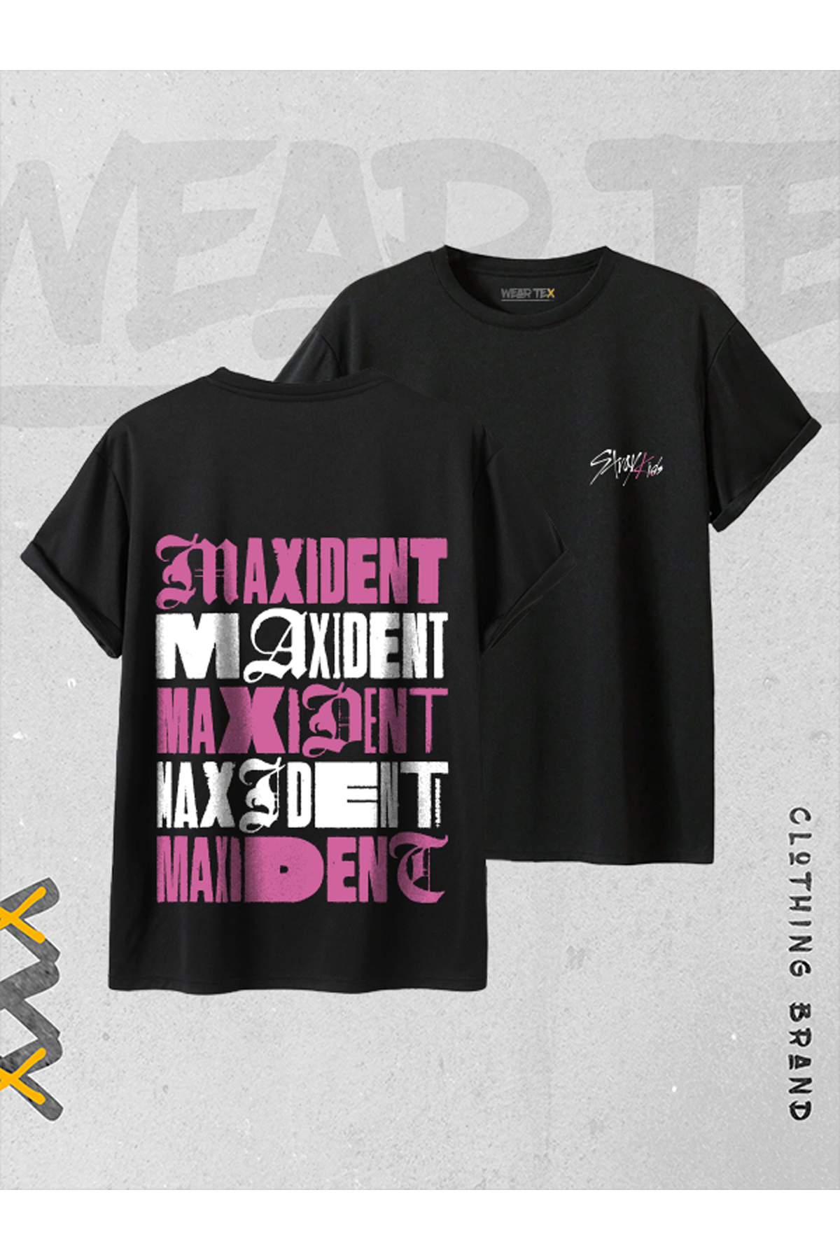 WEARTEX Unisex Stray Kids Maxident Albüm Tasarım Baskılı Oversize T ...