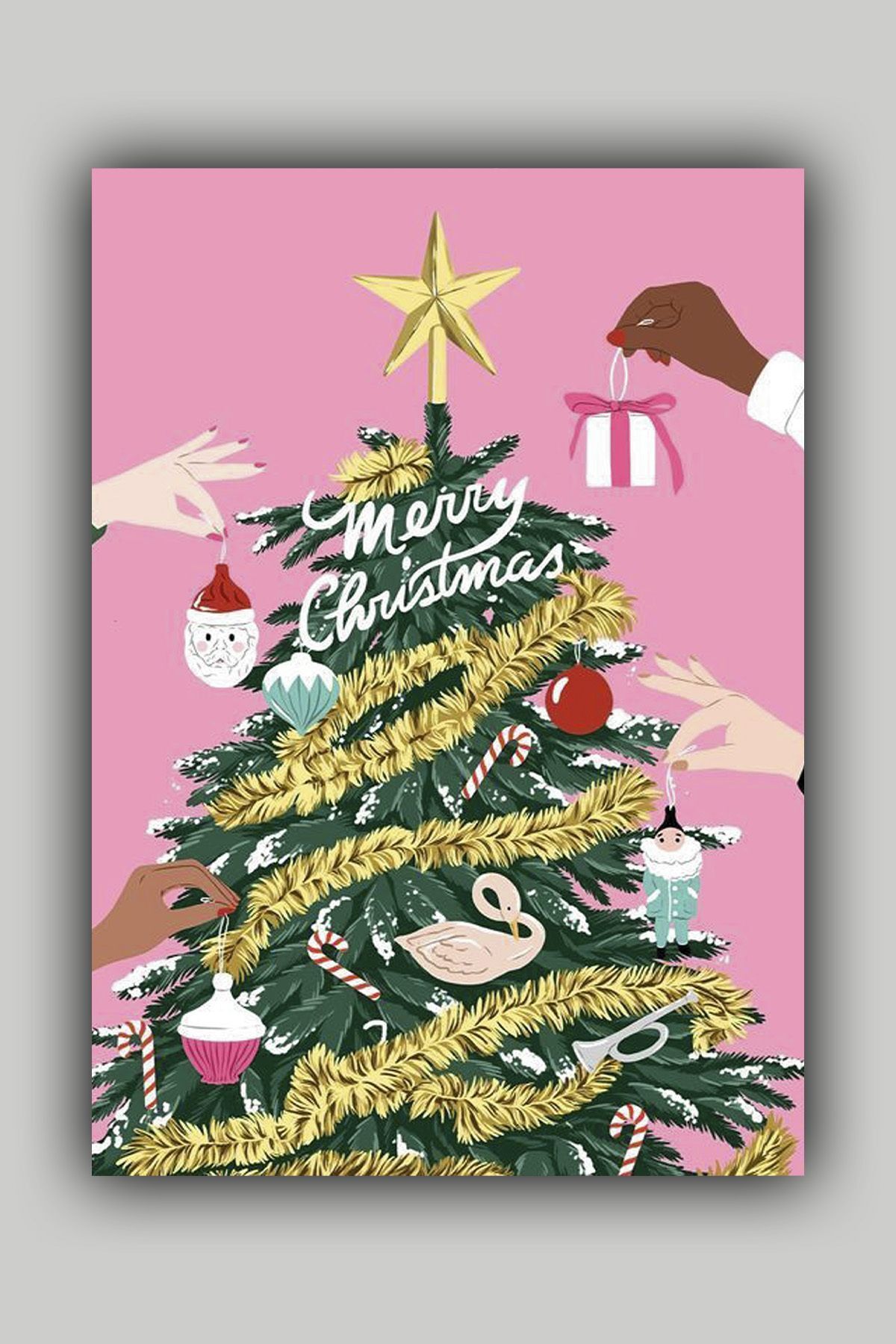 Luna Marissa Noel Çam Ağacı Poster - Çerçevesiz Duvar Posteri - Fiyatı ...