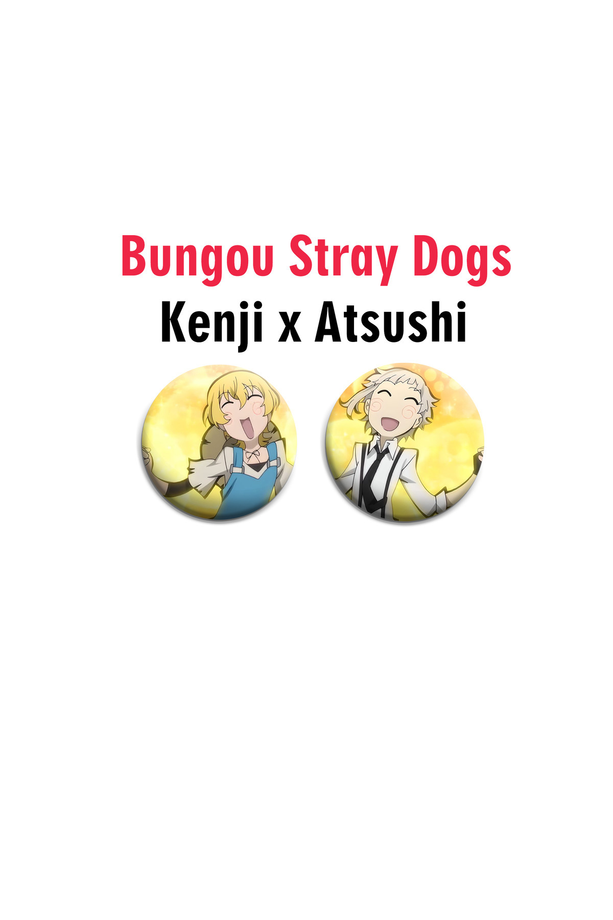 Akumastik Bungou Stray Dogs Kenji x Atsushi 2li Çanta Süsü Rozet-İğneli ...