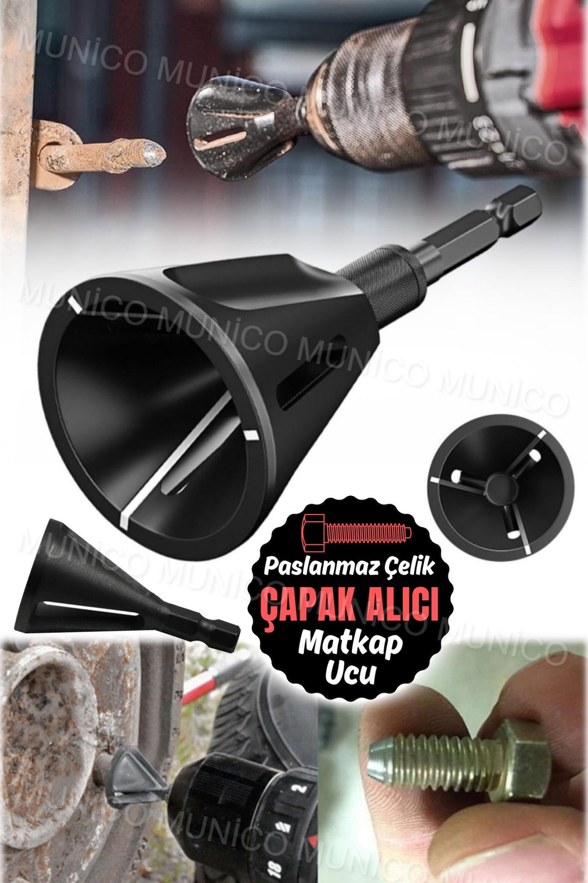 Munico Çapak Alma Dış Pah Kırma Makinesi İğne Hariç Kırpma Yuvarlak ...