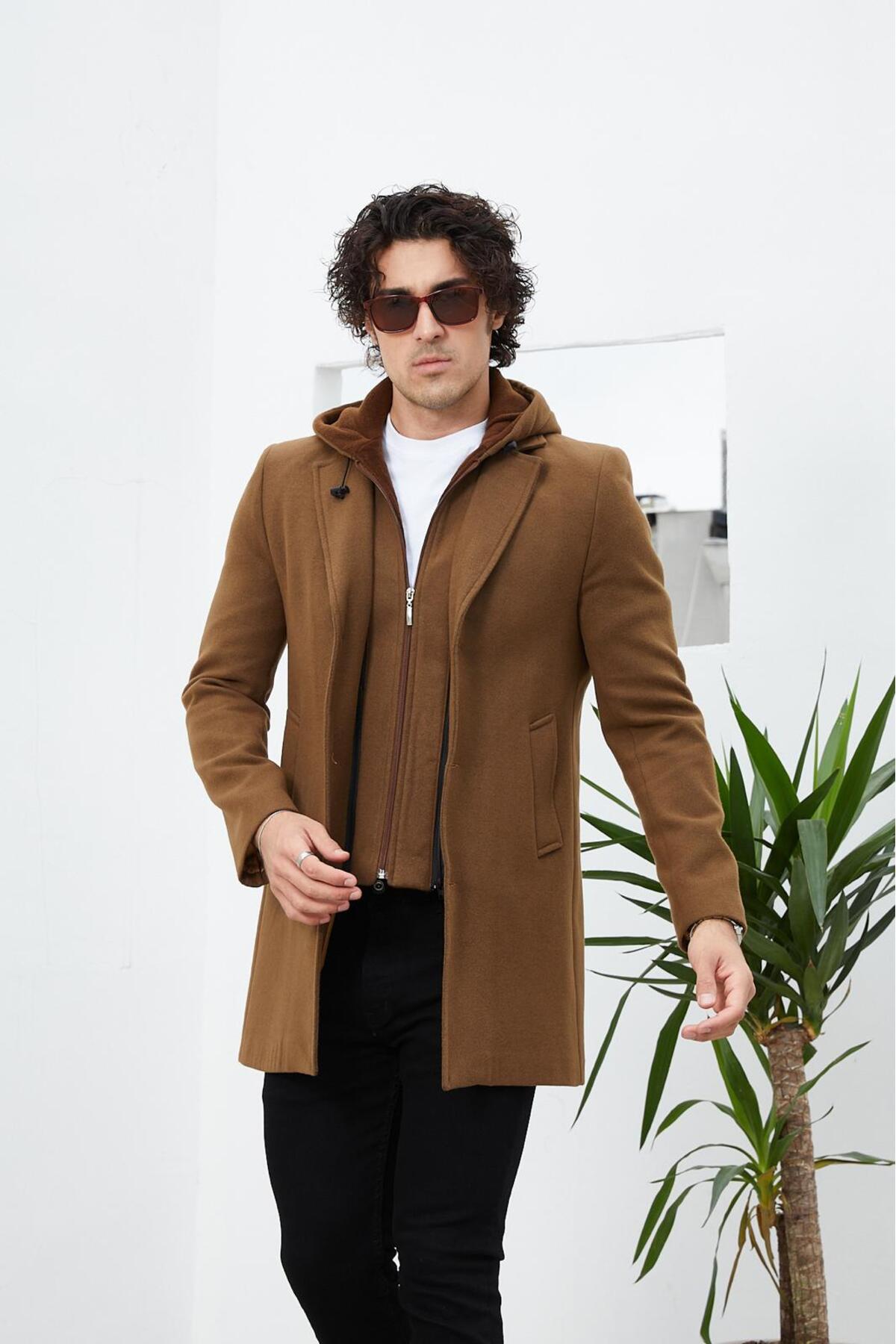 WinnerMan Erkek Kapşonlu Uzun Kaşe Kaban Fiyatı, Yorumları - Trendyol