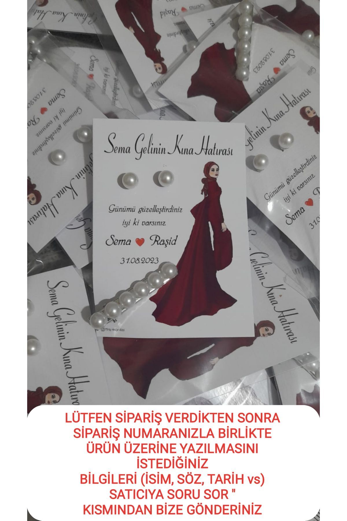 miray hediye ailesi İnci toka ve inci küpe seti (20 adet)Fiyatı ...