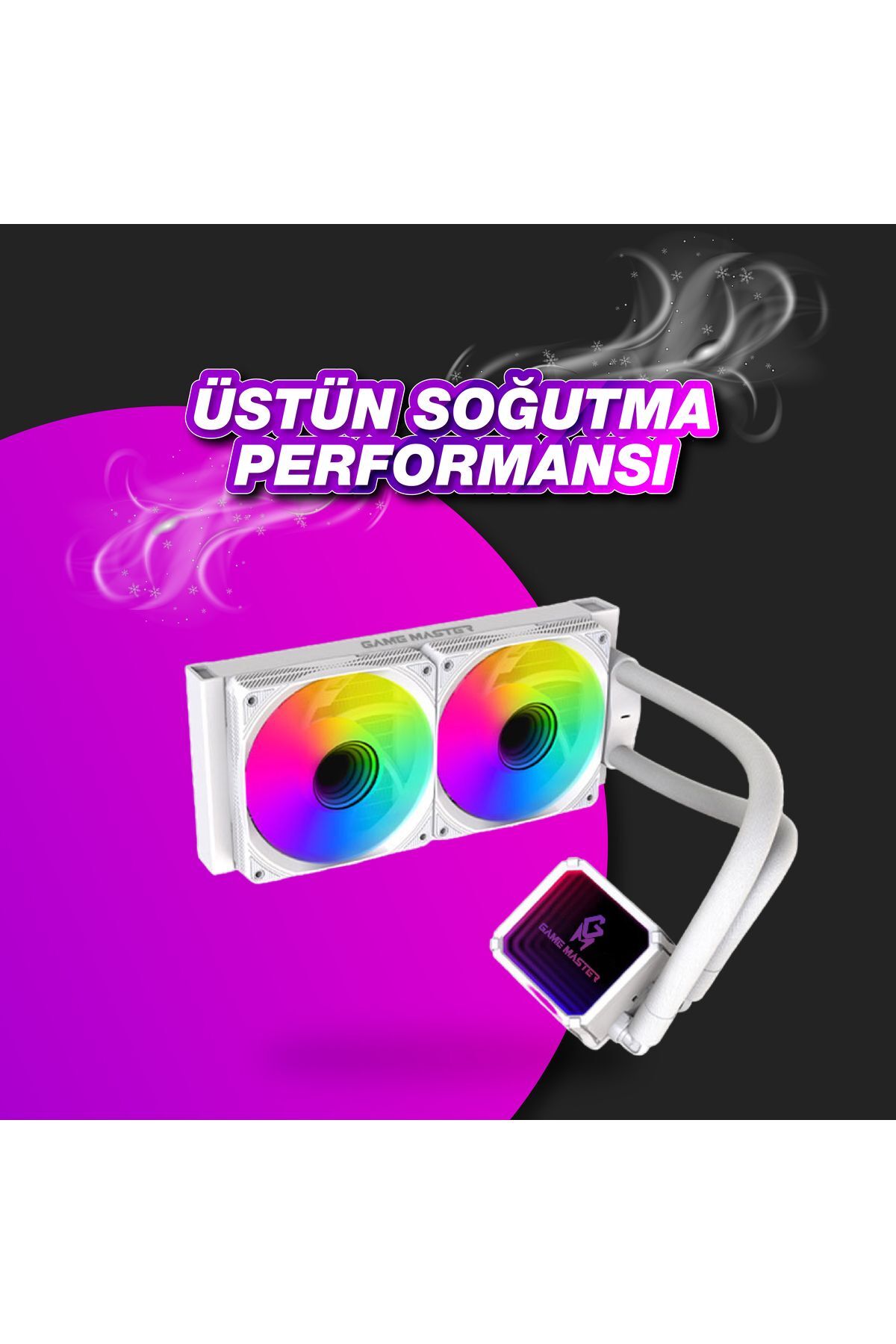 GM Game Master 2 Fanlı Argb 240mm Watercooler Beyaz Sıvı Soğutma ...