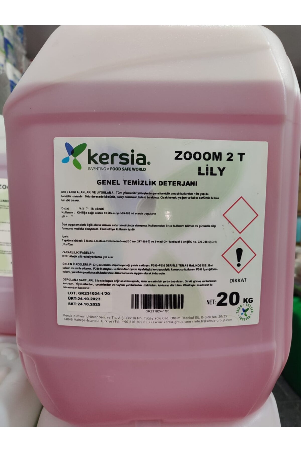 kersia KERSİA ZOOOM 2T LİLY GENEL TEMİZLİK DETERJANI ( YÜZEY ...