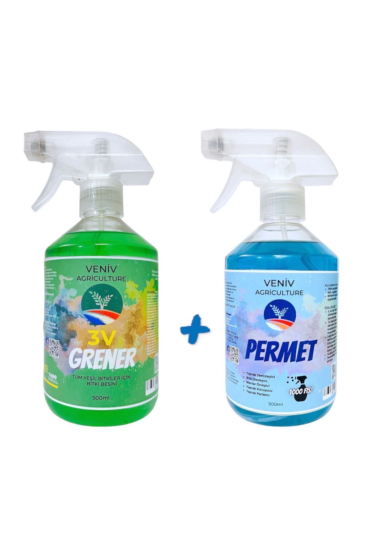 VENİV AGRİCULTURE 3v Permet & Grener Bitki Bakım Seti-500 Ml(yaprak ...