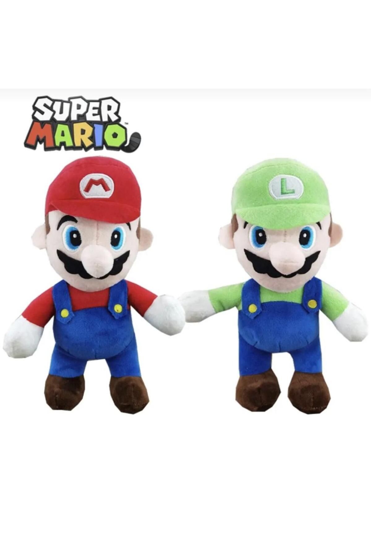 DeyDi Store Dev Süper Mario Bros Luigi Peluş Ikili Set Kardeşler 25 Cm ...