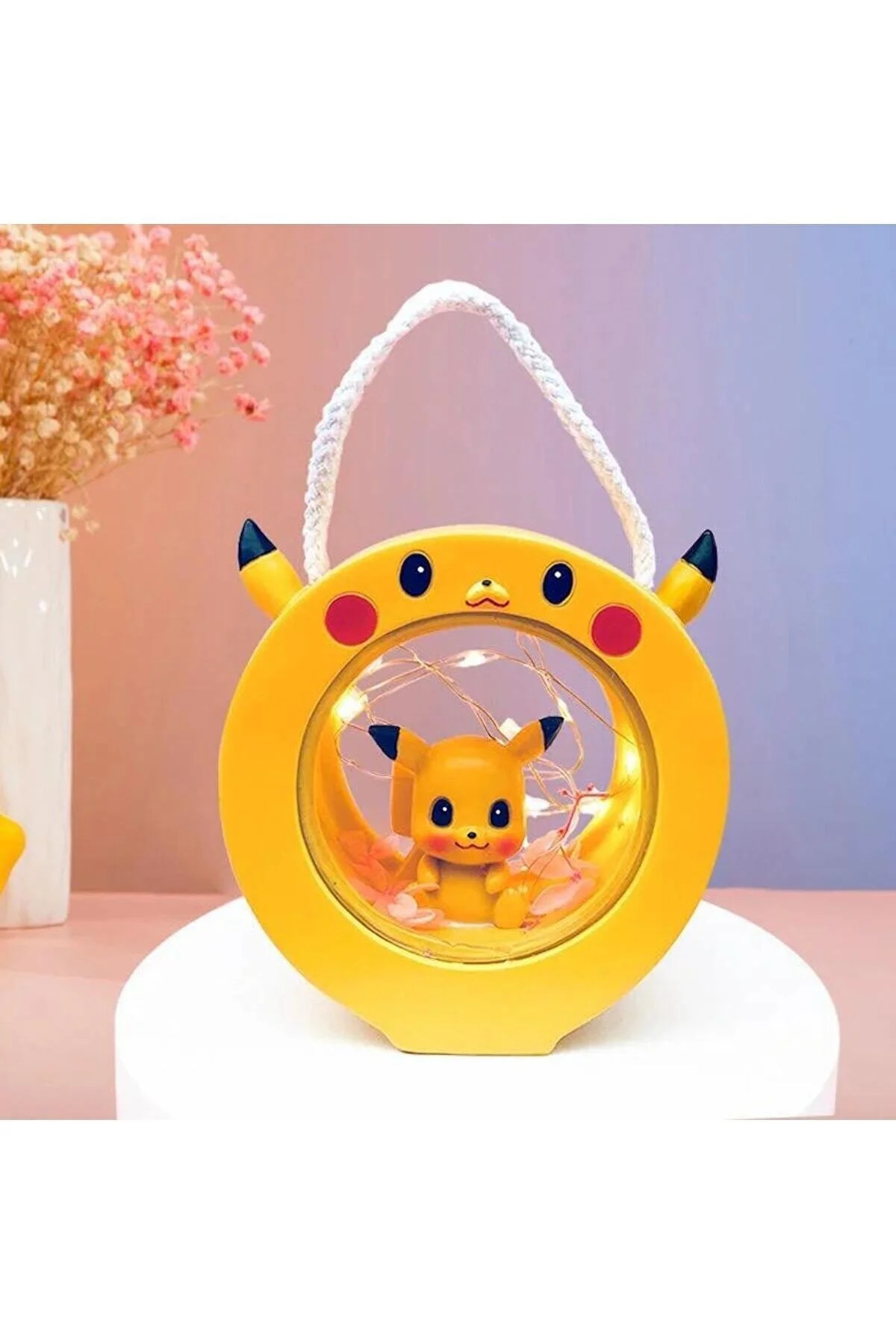 Siprona Pikachu Tasarımlı Çift Taraflı Cam Taşınabilir Sevimli Gece ...