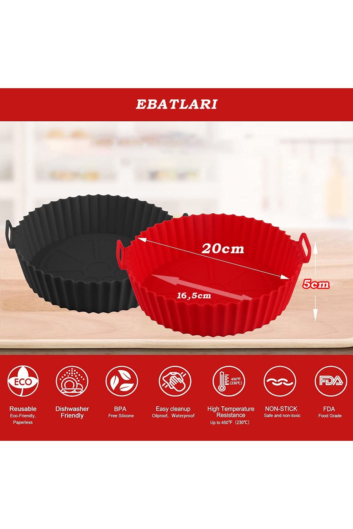 Arnillo Airfryer Silikon Pişirme Kabı Fiyatı, Yorumları - Trendyol