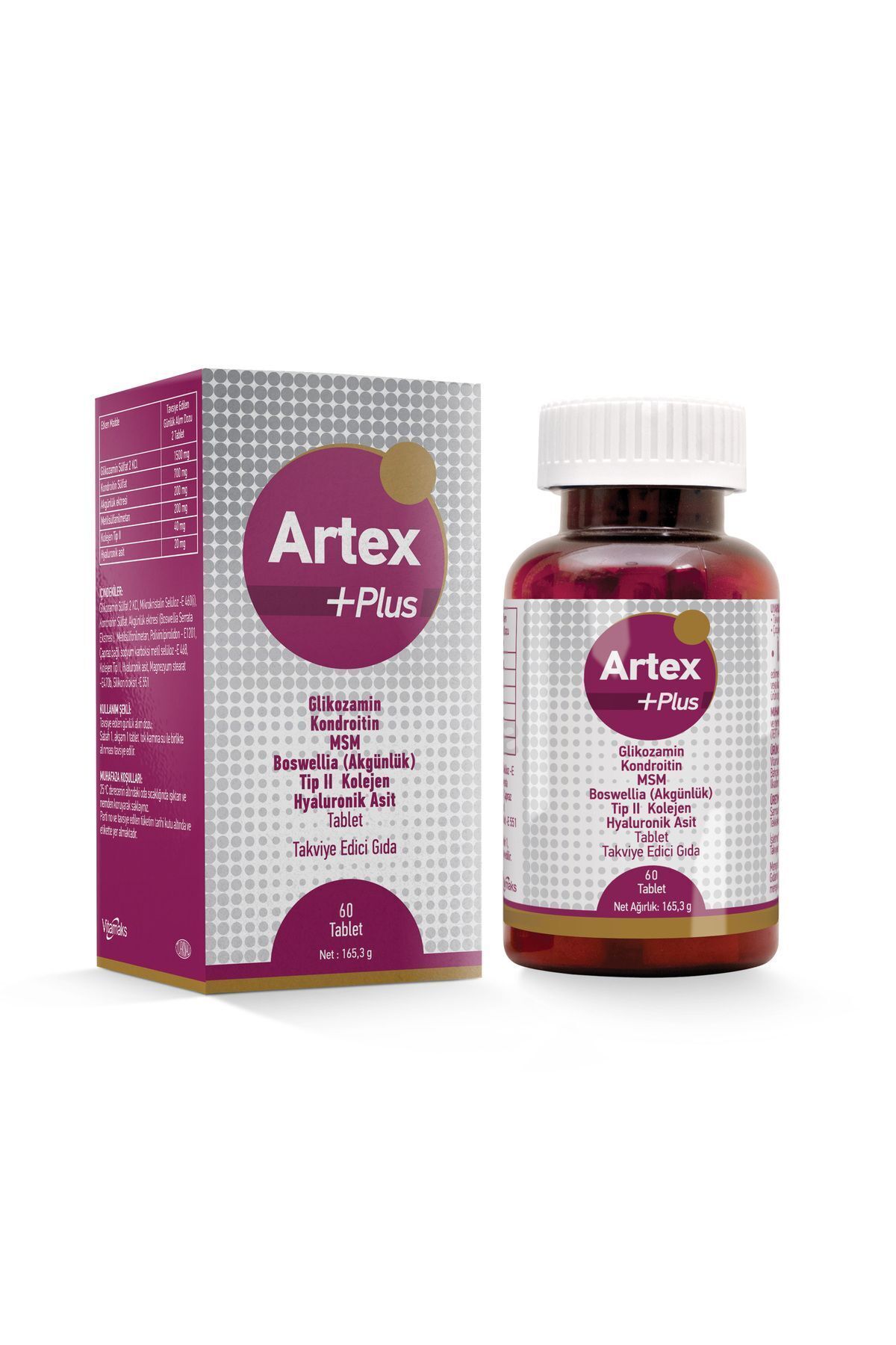 vitamaks Artex Plus Tip 2 Kolajen, Multimineral Ve Akgünlük Ekstresi ...