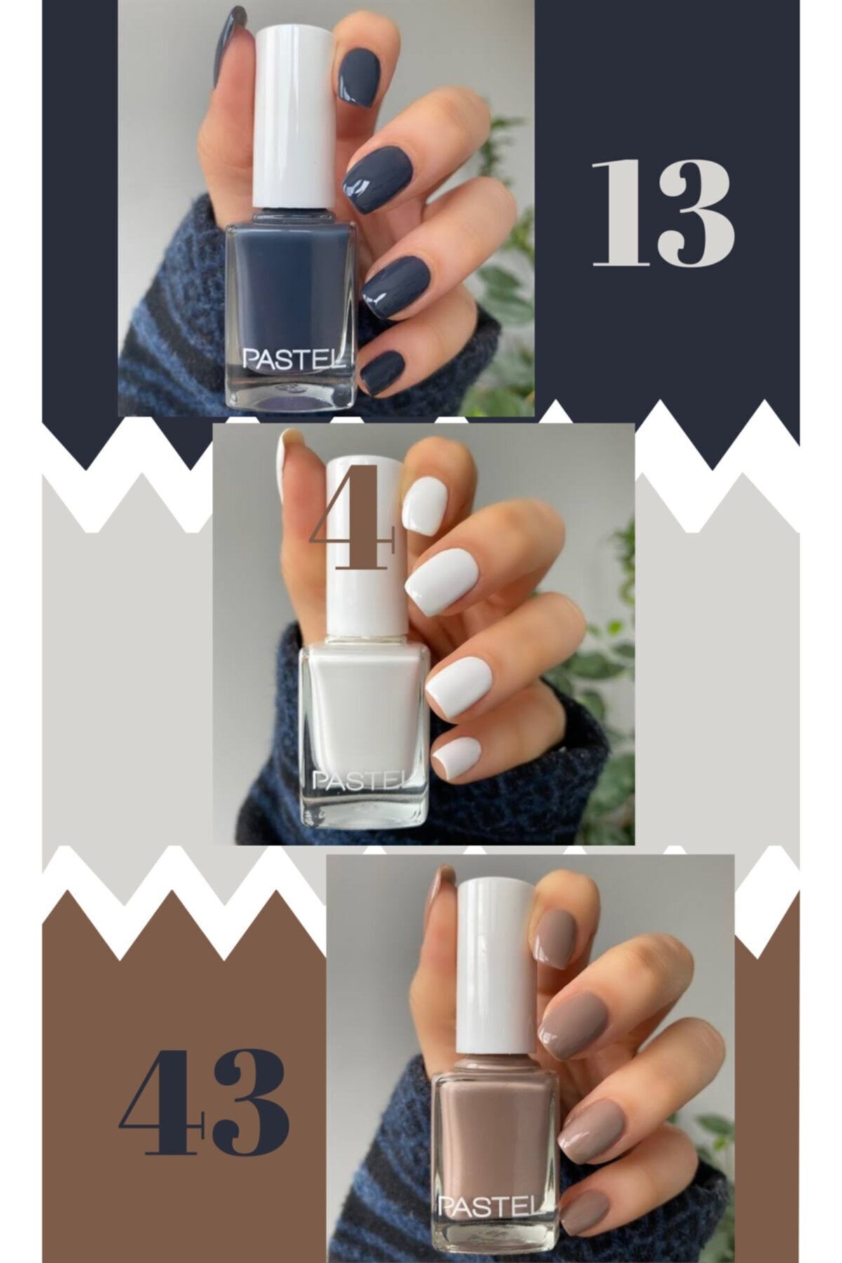 Pastel 3’lü Set Oje 13 - Oje 04 - Oje 43 Nail Polish Kış Renkleri Kadın ...